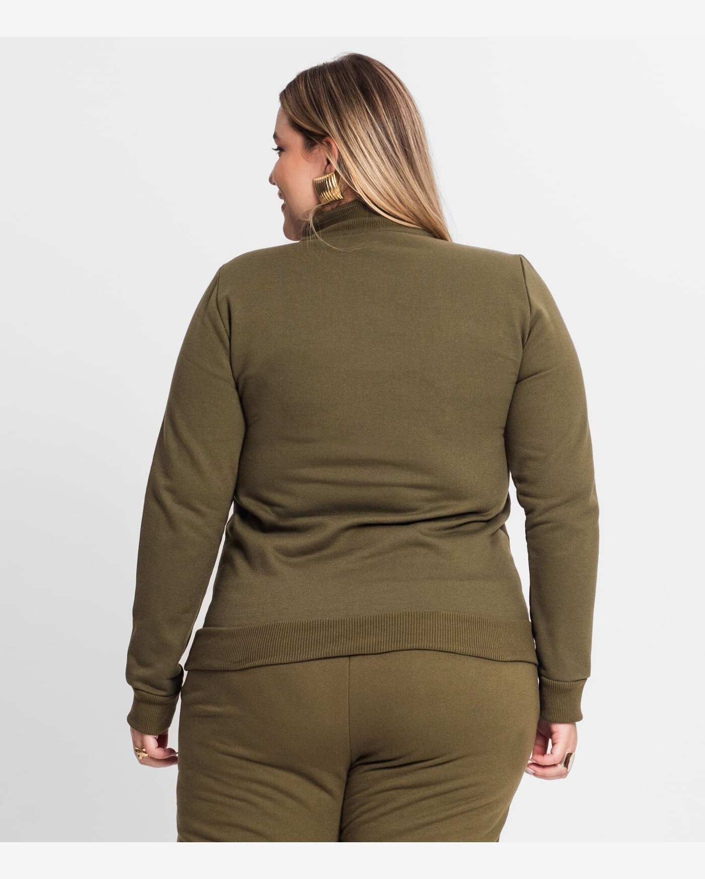 Riachuelo | Jaqueta Feminina Em Moletom Plus Size Rovitex Verde