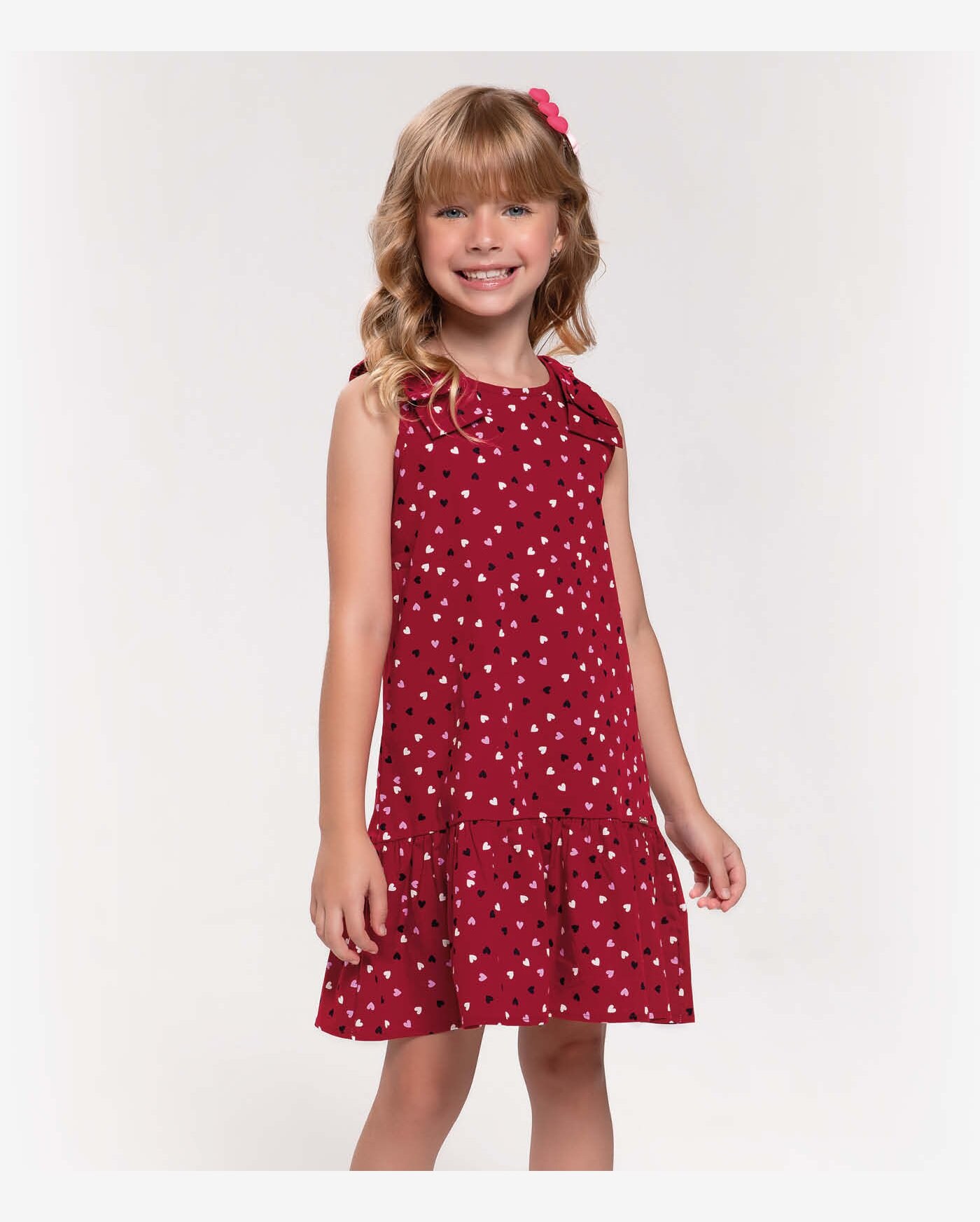 Riachuelo | Vestido Infantil Com Laço Trick Nick Vermelho
