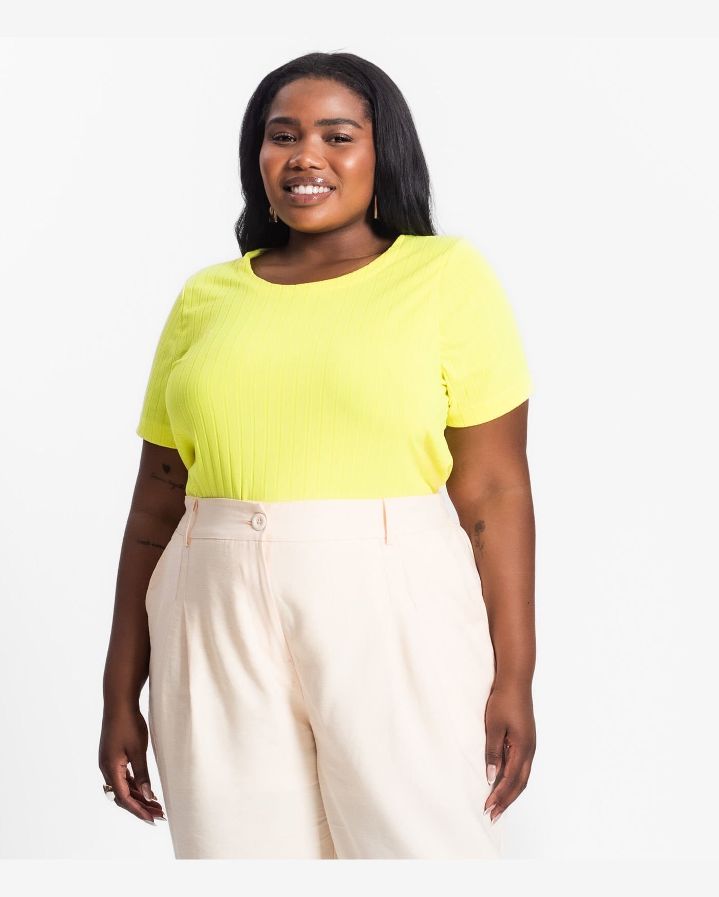 Riachuelo | Blusa Malha Delicate Plus Infinita Cor Amarelo