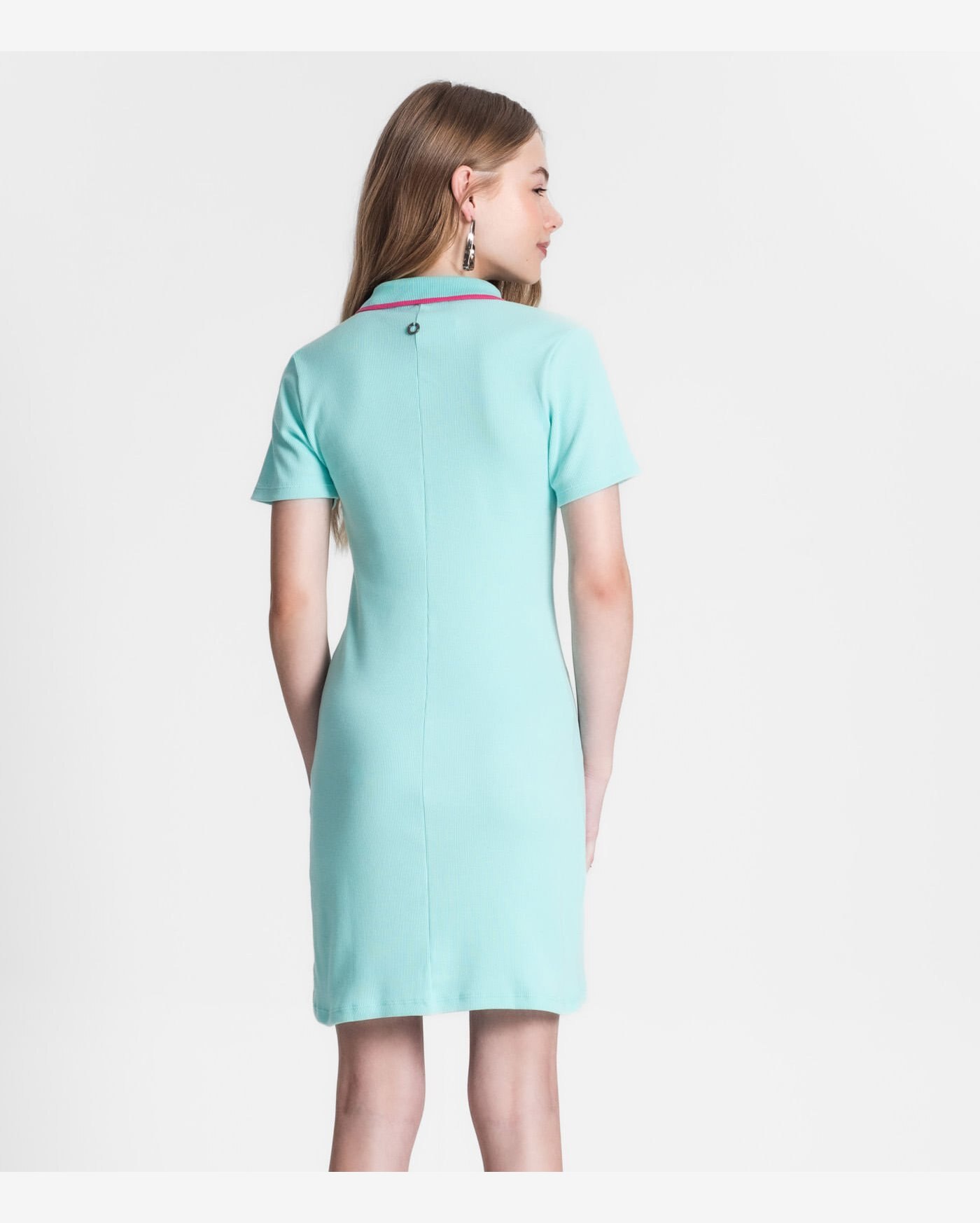 Riachuelo | Vestido Juvenil Feminino Em Ribana Minty Azul