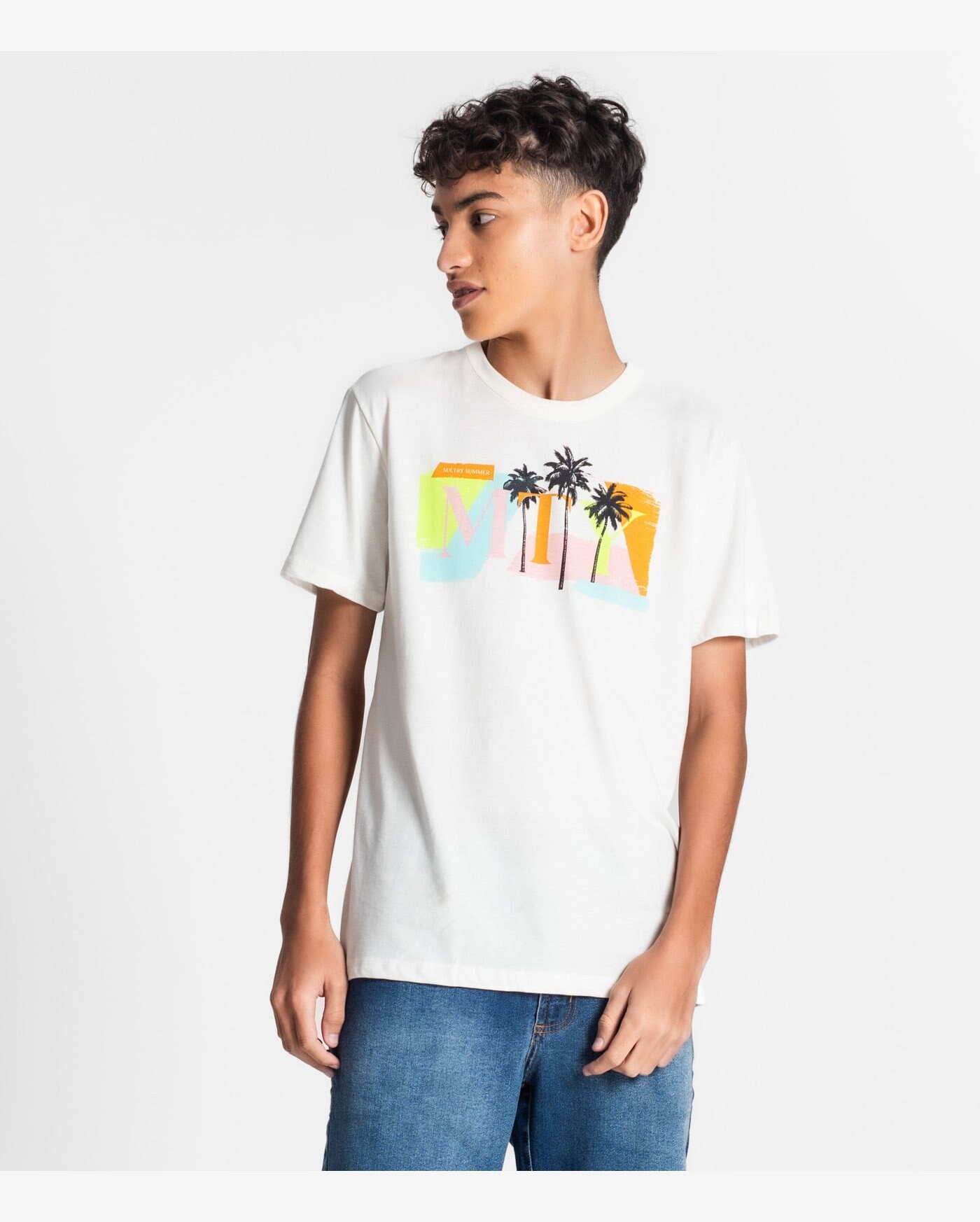 Riachuelo | Camiseta Juvenil Masculina Minty Bege