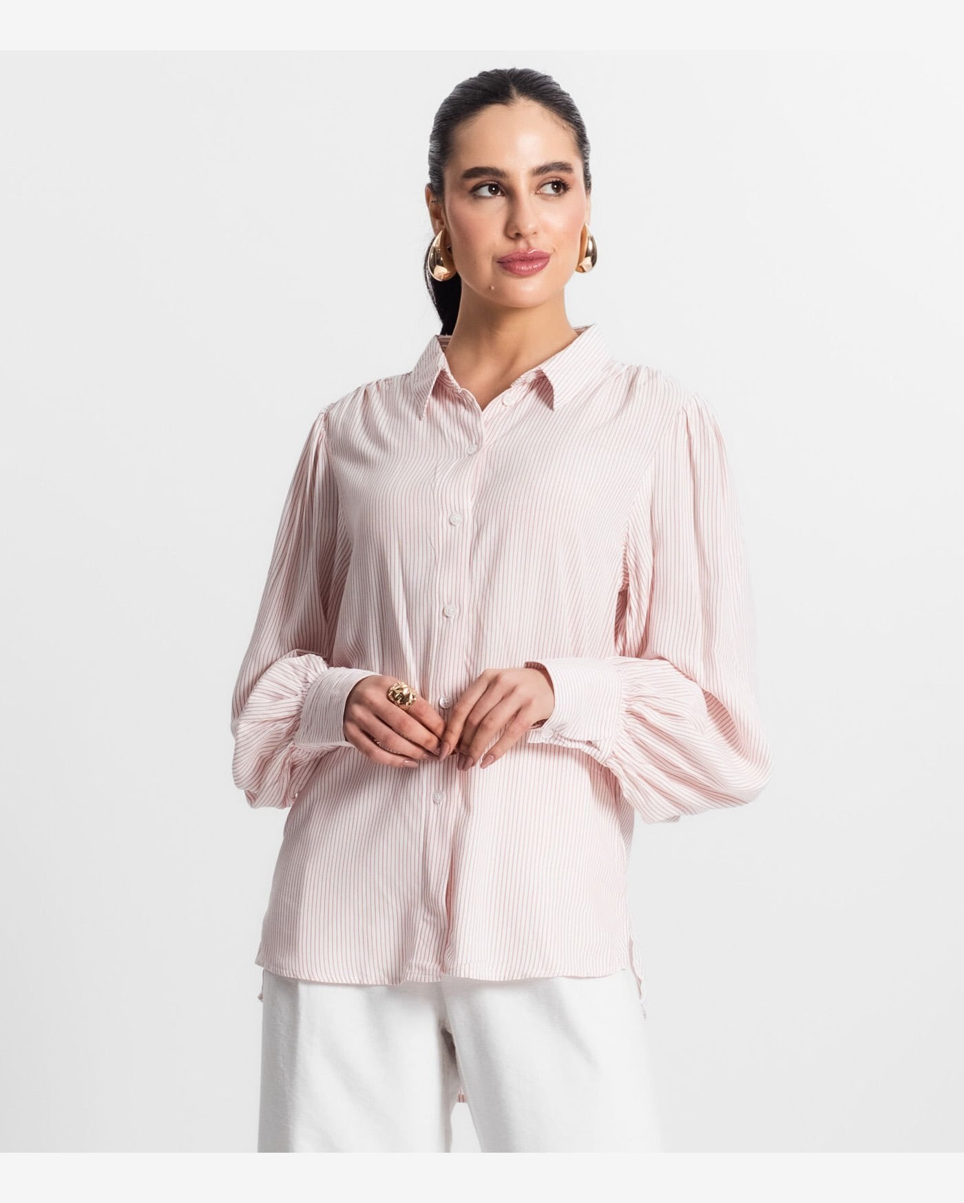 Riachuelo | Camisa Feminina Manga Longa Bufante Select Rosa