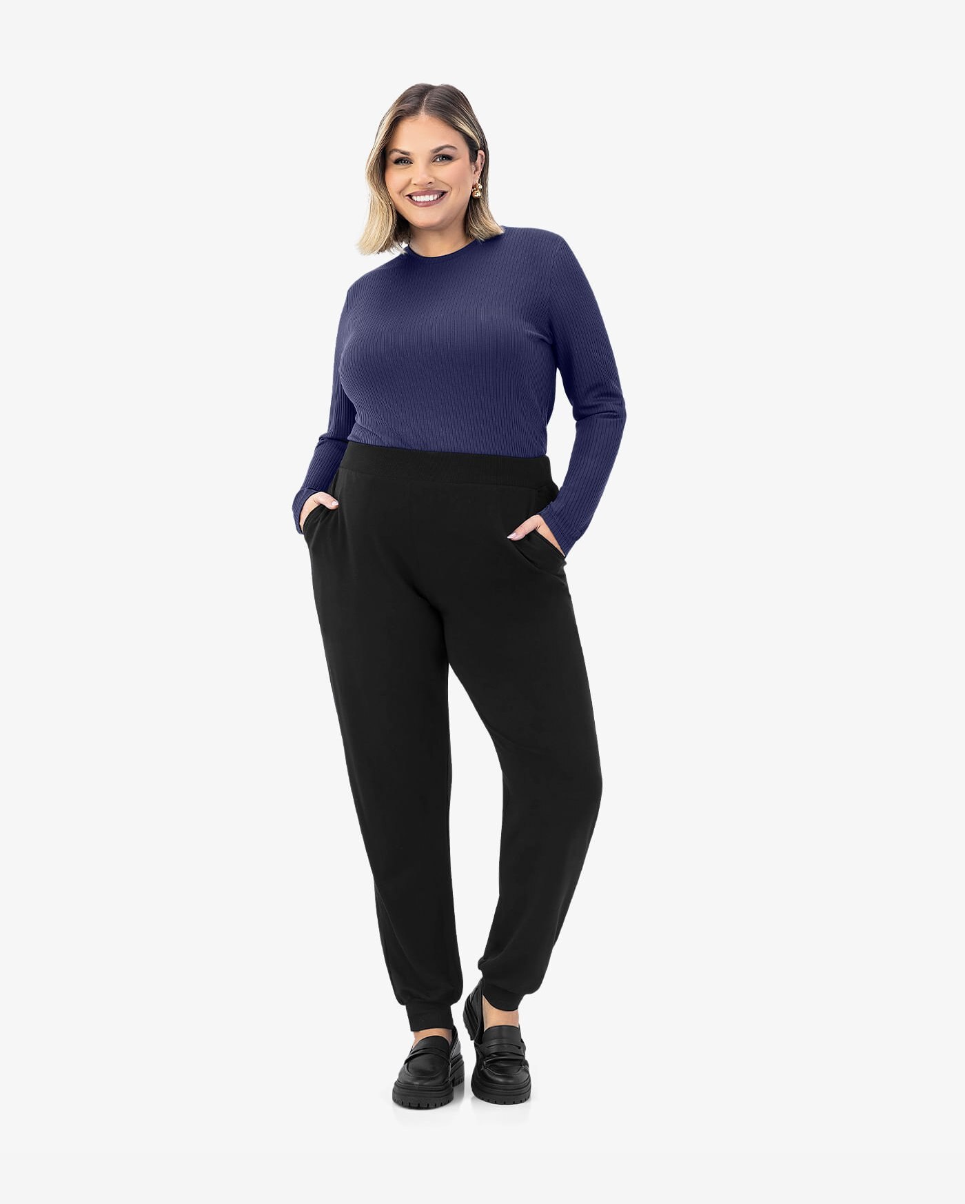 Riachuelo | Calça Jogger Feminina Plus Size Secret Glam Preto
