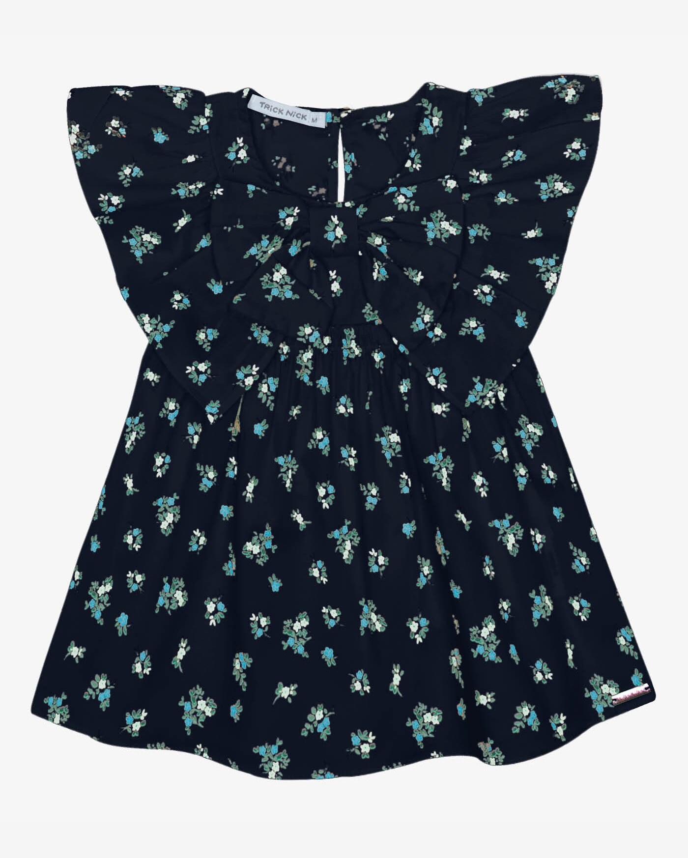 Riachuelo | Vestido Infantil Popeline Com Laço Trick Nick Azul
