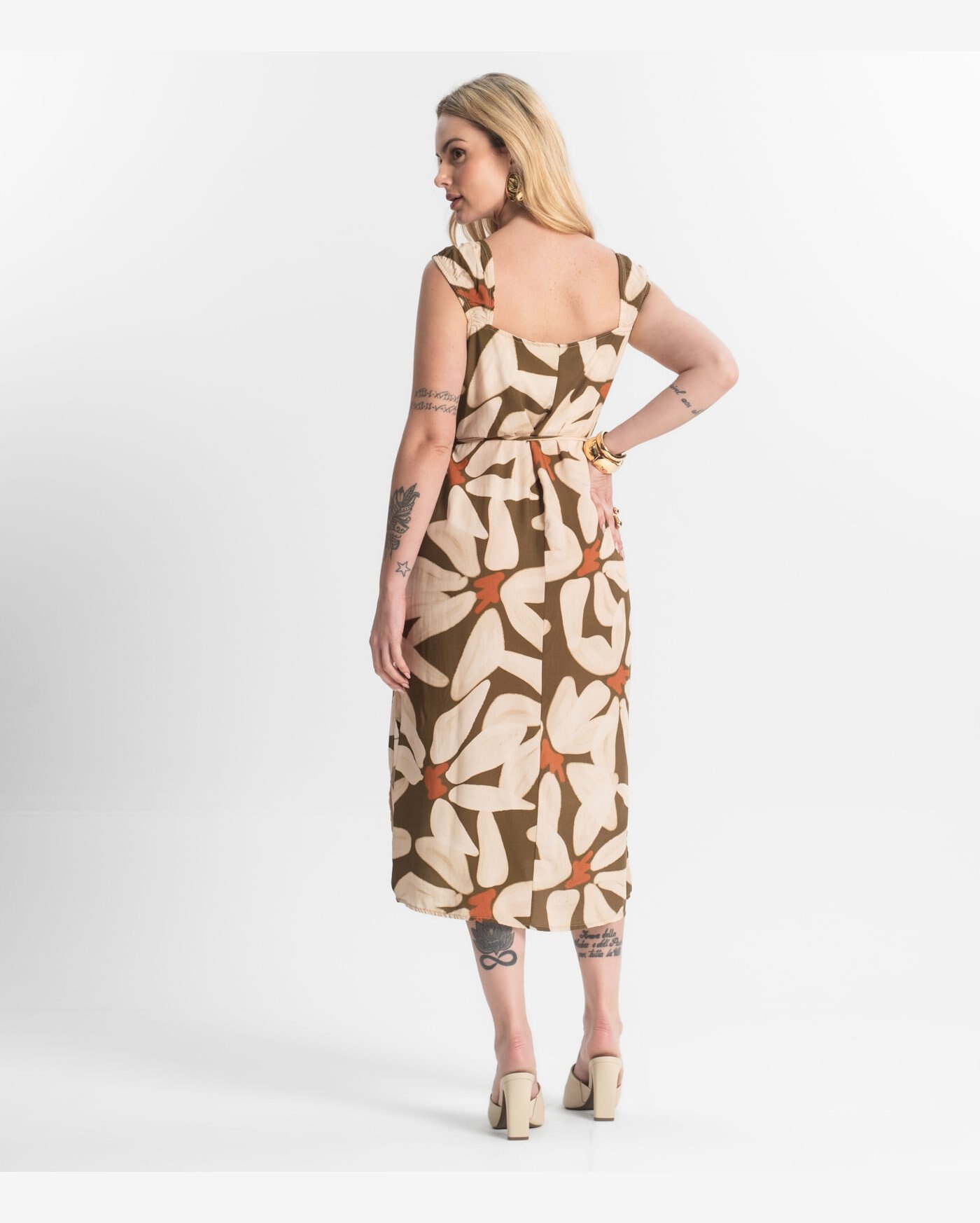 Riachuelo | Vestido Midi Viscose Select Marrom