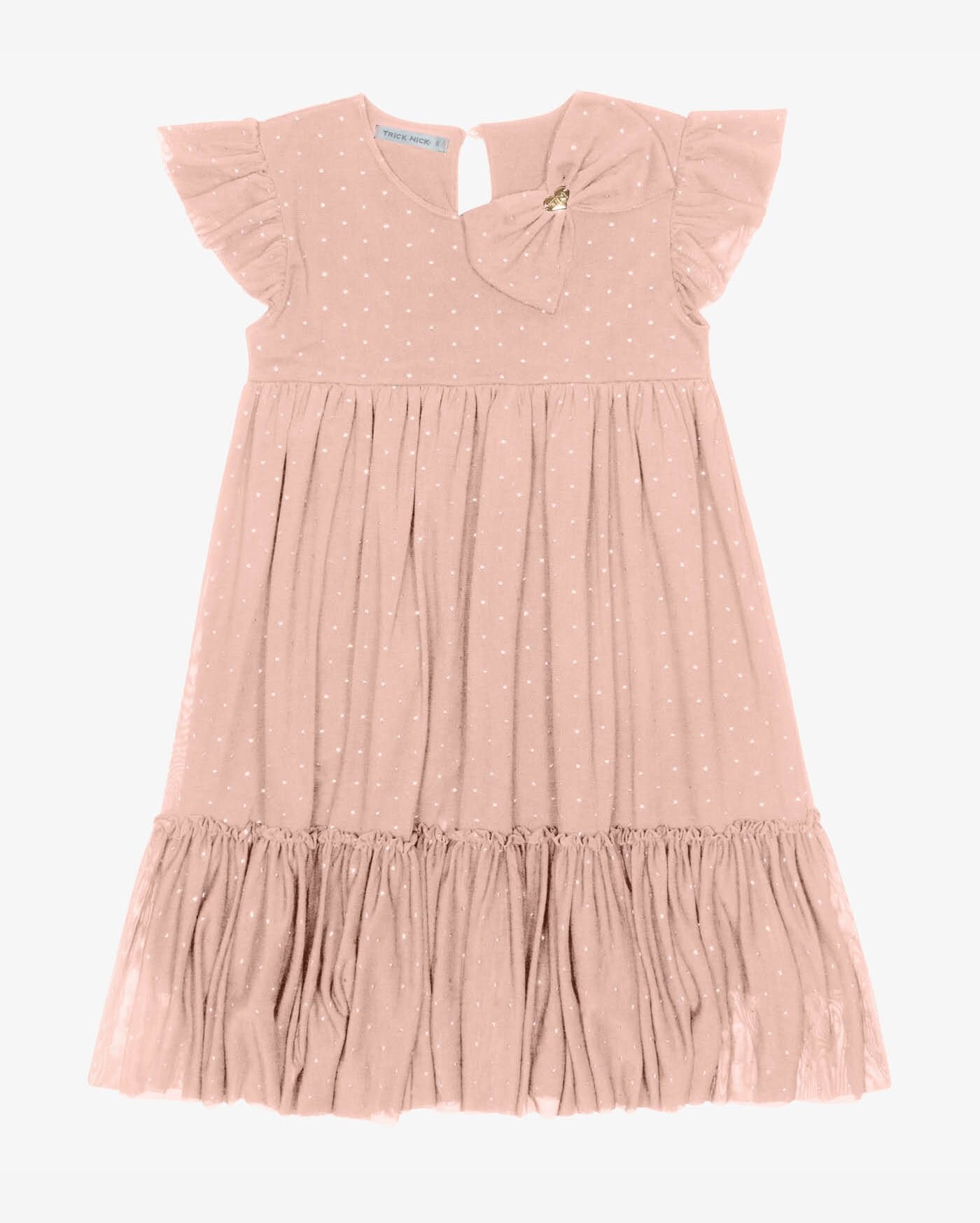 Riachuelo | Vestido Infantil Tule Glitter Com Laço Trick Nick Rosa