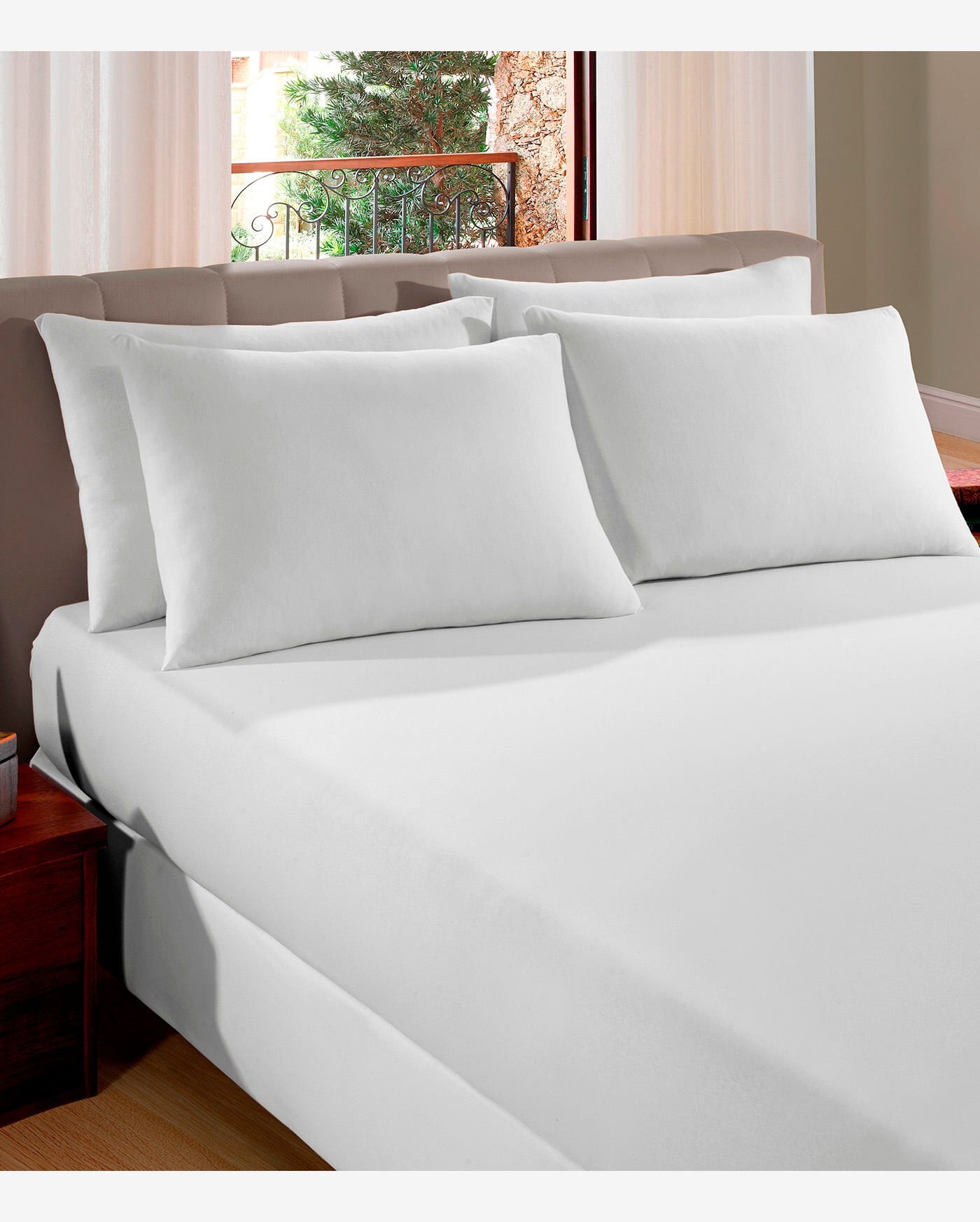 Riachuelo | Lençol Queen Com Elástico Liso Premium Vivaldi Branco