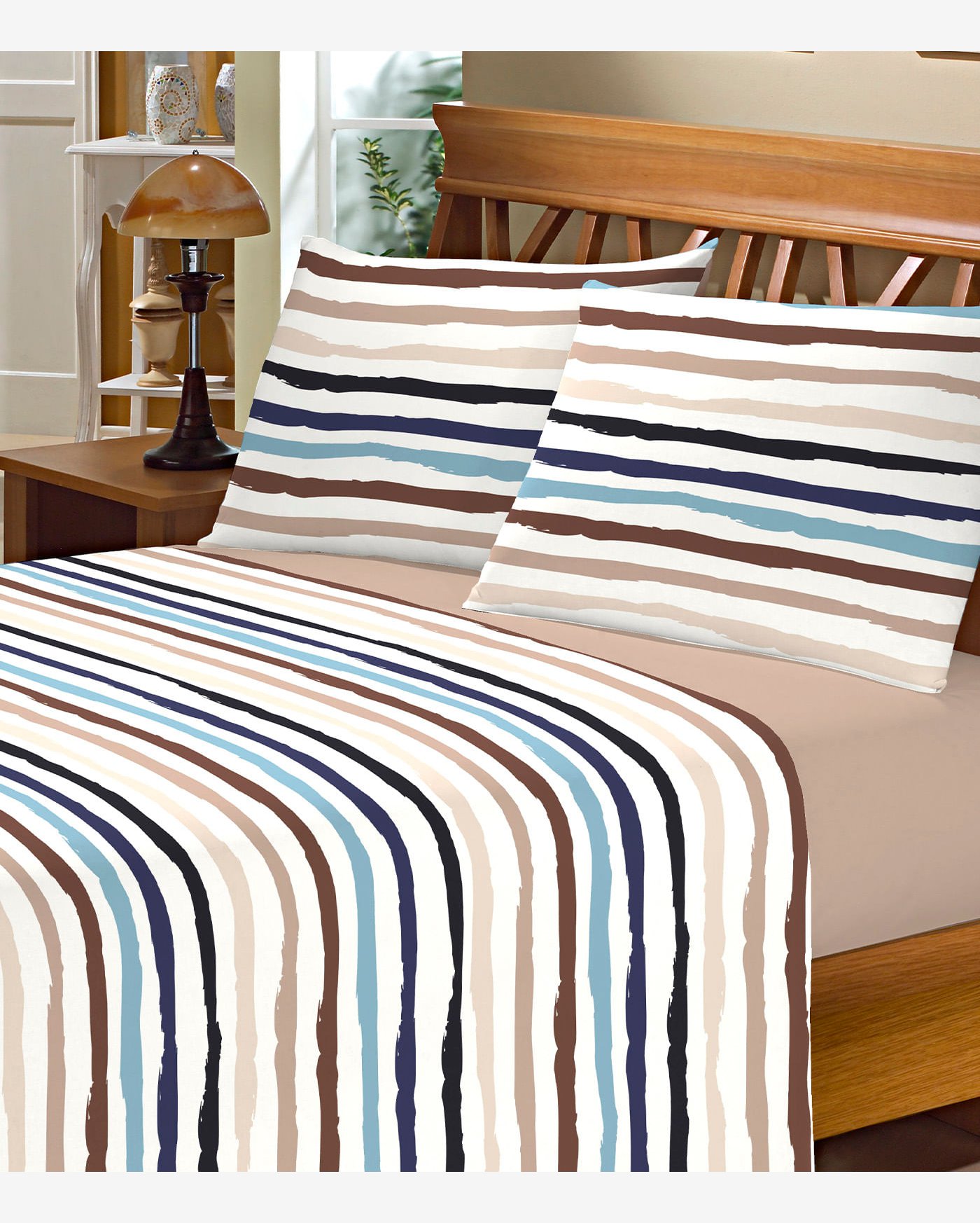 Riachuelo | Jogo de Cama Queen Microfibra Camesa Azul