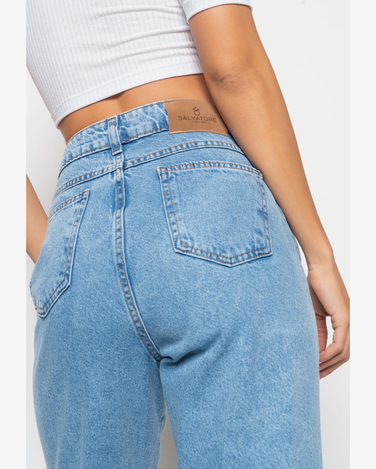 Riachuelo | Calça Mom Jeans Com Strass Salvatore Fashion