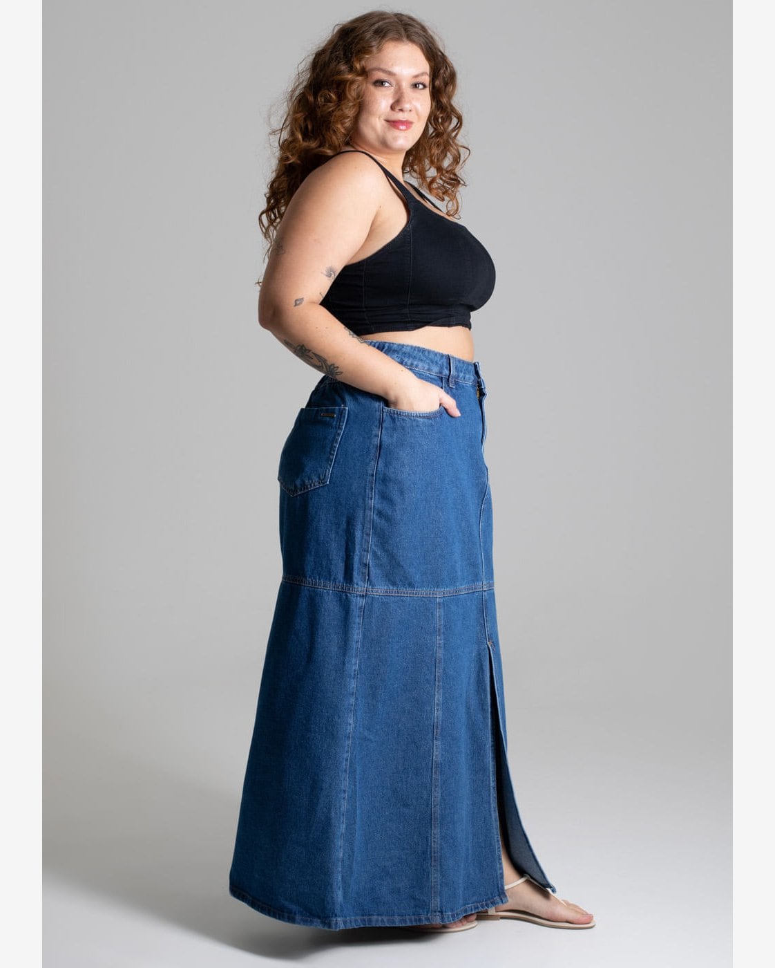 Riachuelo | Saia Jeans Sawary Plus Size - 274503