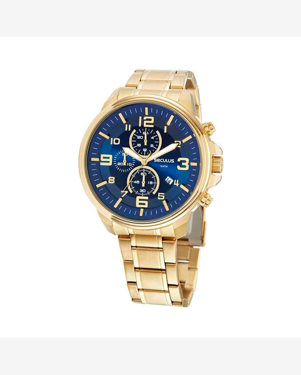 Riachuelo | Relógio Masculino Cronógrafo 3D Dourado