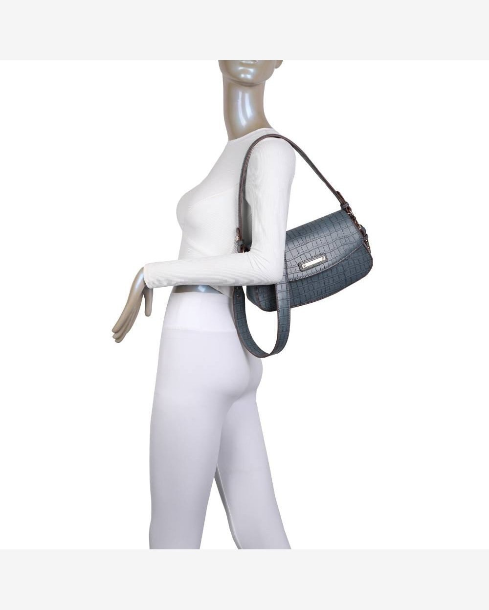 Riachuelo | Bolsa Ombro Média Fellipe Krein SS23 Croco - Azul