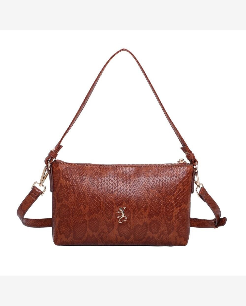 Riachuelo | Bolsa Tiracolo Pequena Fellipe Krein Aw23 Python FK580 Marron - Caramelo