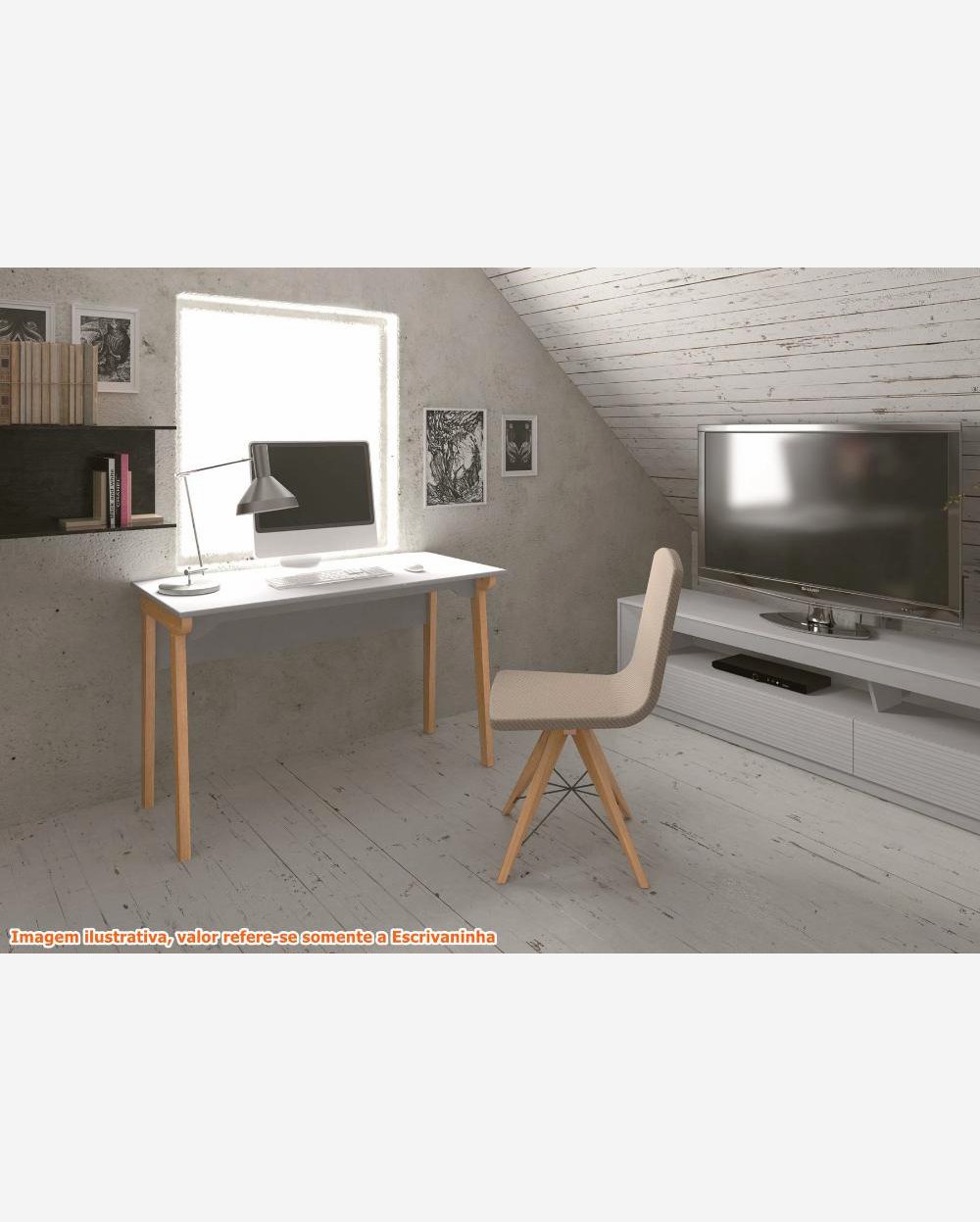 Riachuelo | Escrivaninha Dito Tampo MDF Laqueado Branco com Pes cor ...