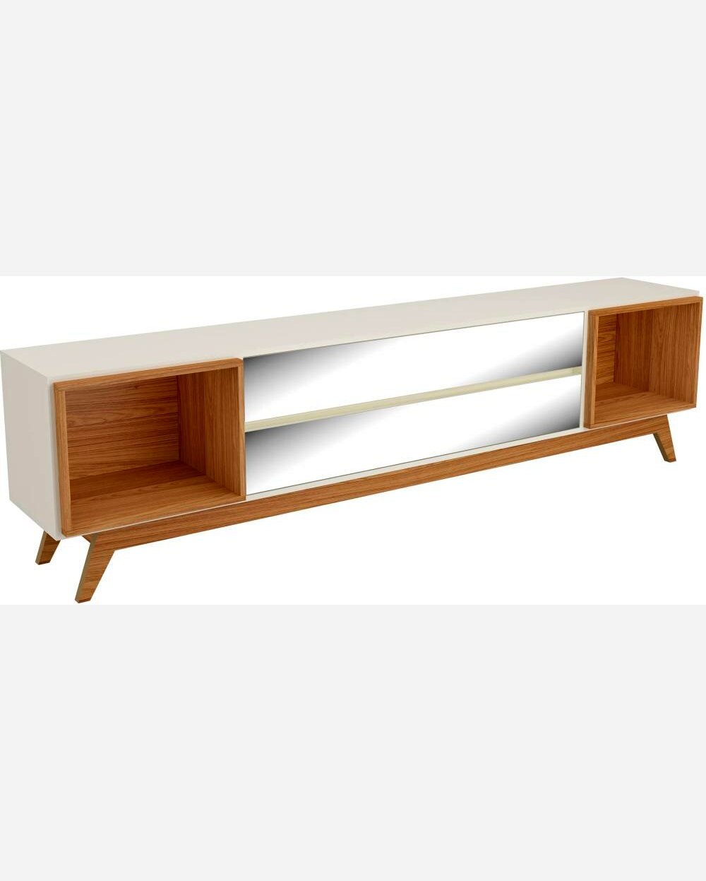 Riachuelo | Rack Retro Viena 2,20 MT cor Off White com Freijo - 51856