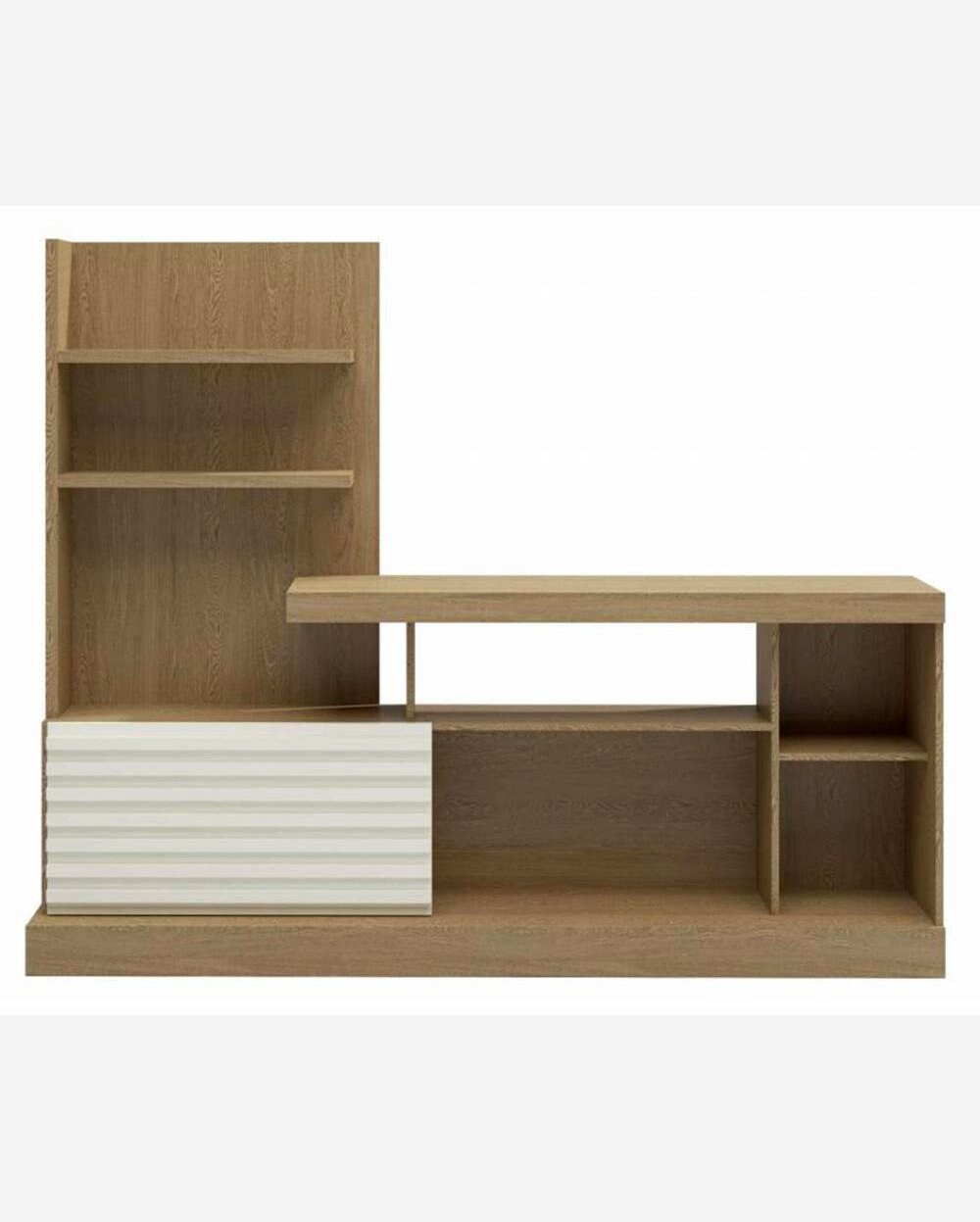 Riachuelo | Rack Milla com Painel cor Carvalho com Off White 1,83 MT ...