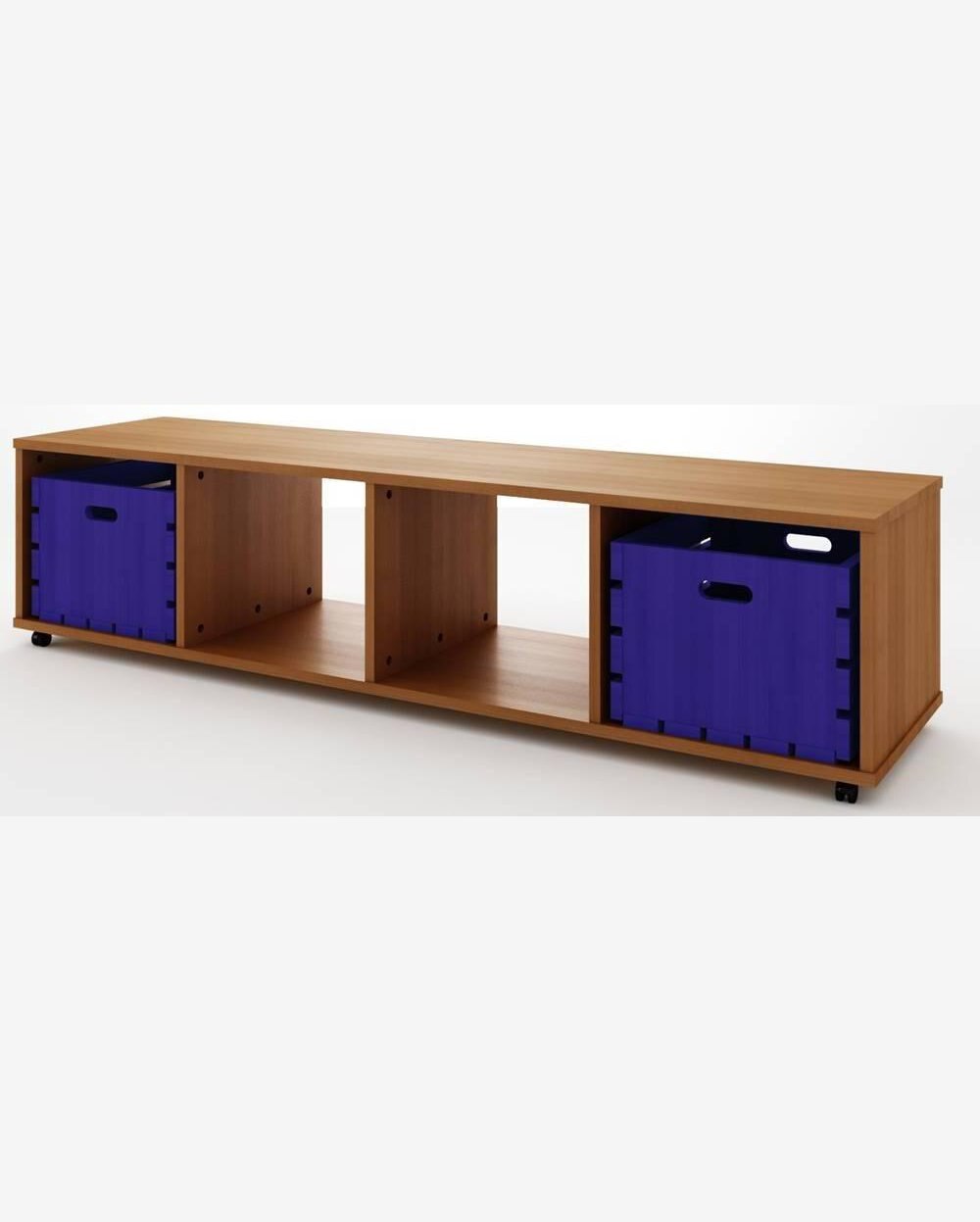 Riachuelo | Rack Harvest Estrutura Jatoba e Acabamento Azul Escuro ...