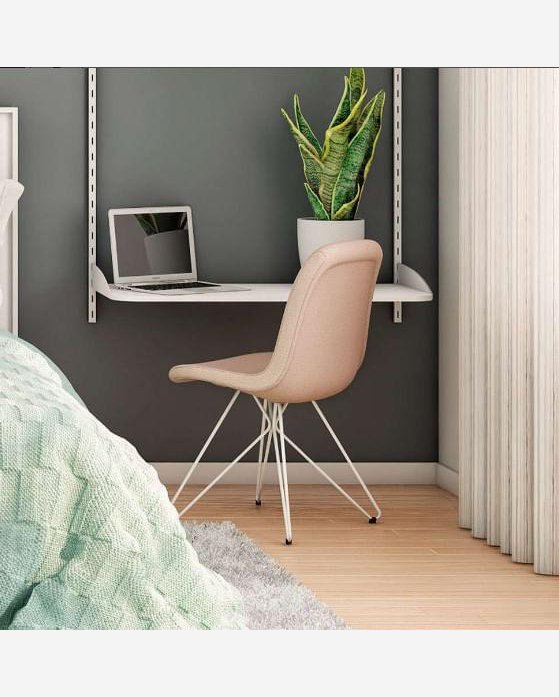 Riachuelo | Cadeira Estofada Jacob Rosa Base Aço Branco 46cm - 62054