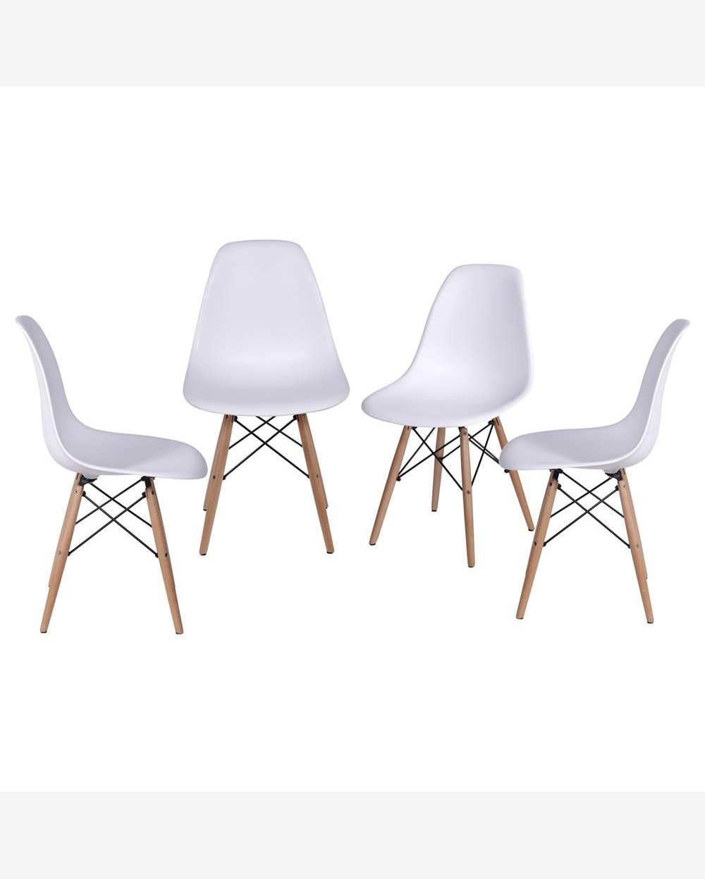 Riachuelo | Kit com 4 Cadeiras Eames Polipropileno Base Madeira na Cor ...
