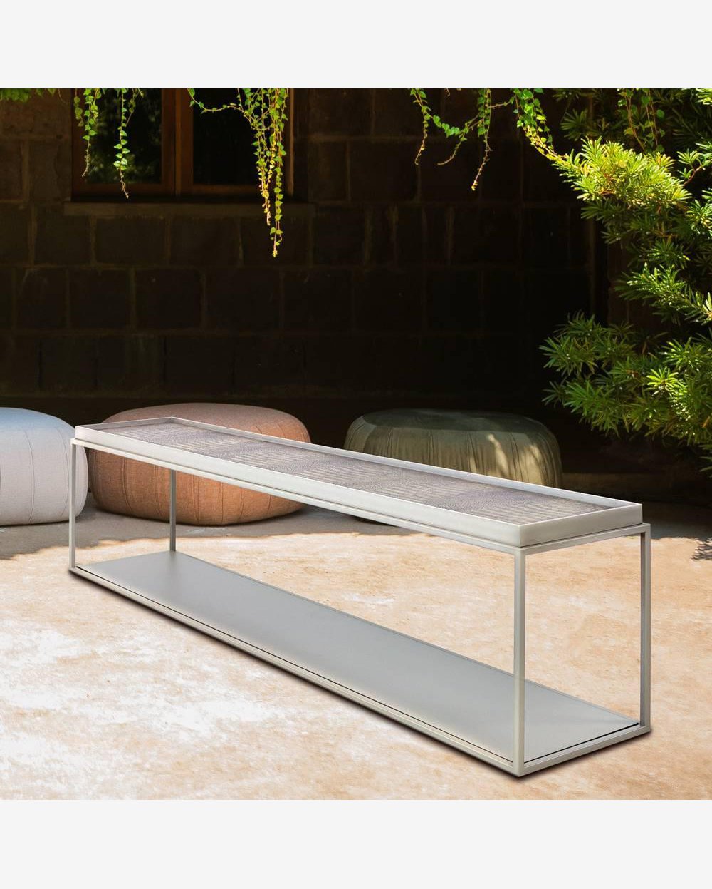 Riachuelo | Sofá Table Lói Tampo Champagne e Croco Fendi com Base ...