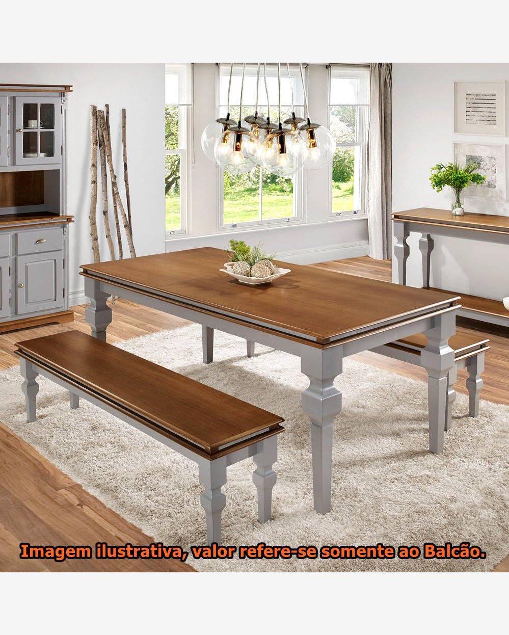 Riachuelo | Mesa de Jantar Charlotte Tampo Imbuia e Base Cinza Escuro ...
