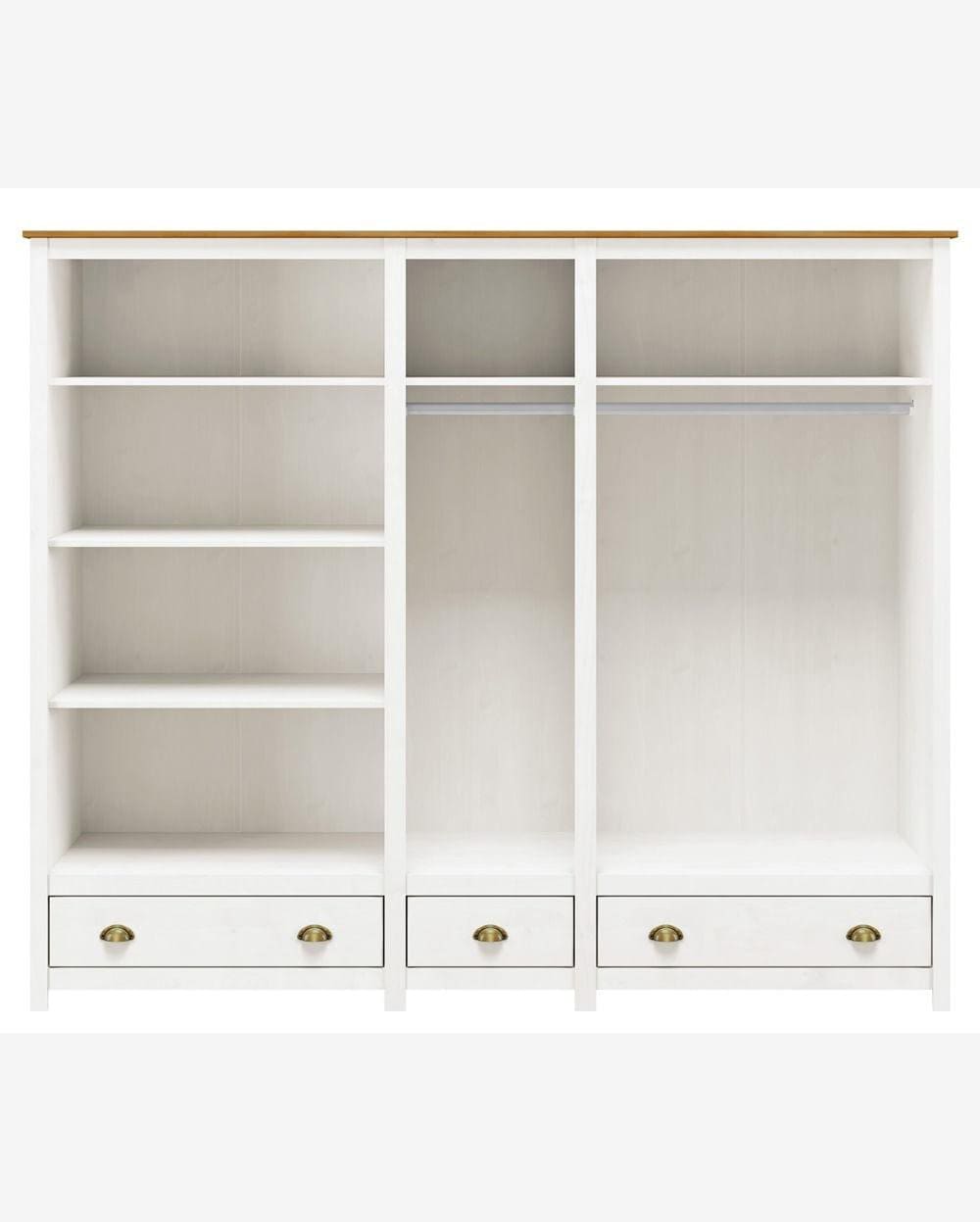 Riachuelo | Roupeiro Seagull com 5 Portas 3 Gavetas e Maleiro Branco ...