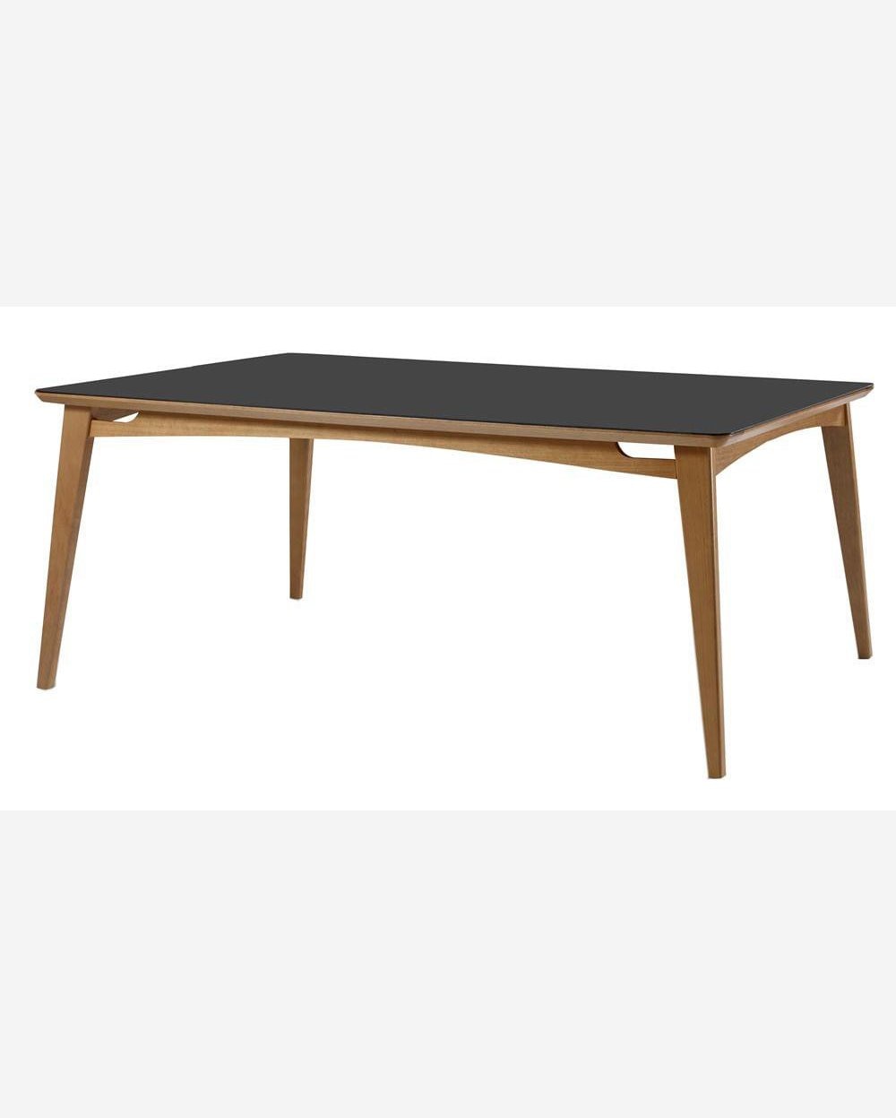 Riachuelo | Mesa Jully Retangular Tampo Vidro Preto Base Madeira ...