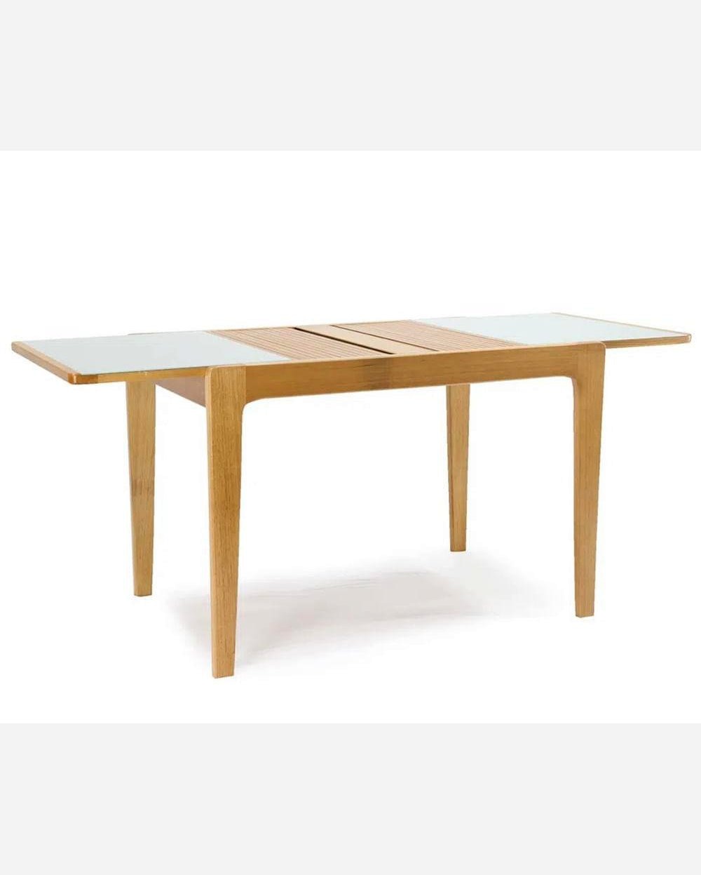 Riachuelo | Mesa Elástica Kapana Tampo Vidro Fendi Claro Base Amêndoa ...