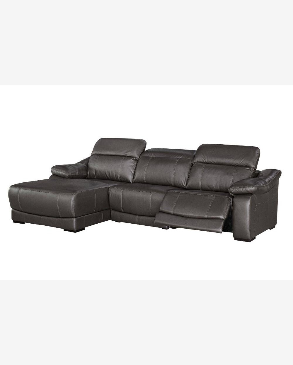 Riachuelo | Sofá Andreas Reclinável 2 Lugares + Chaise Fixo Couro Preto ...