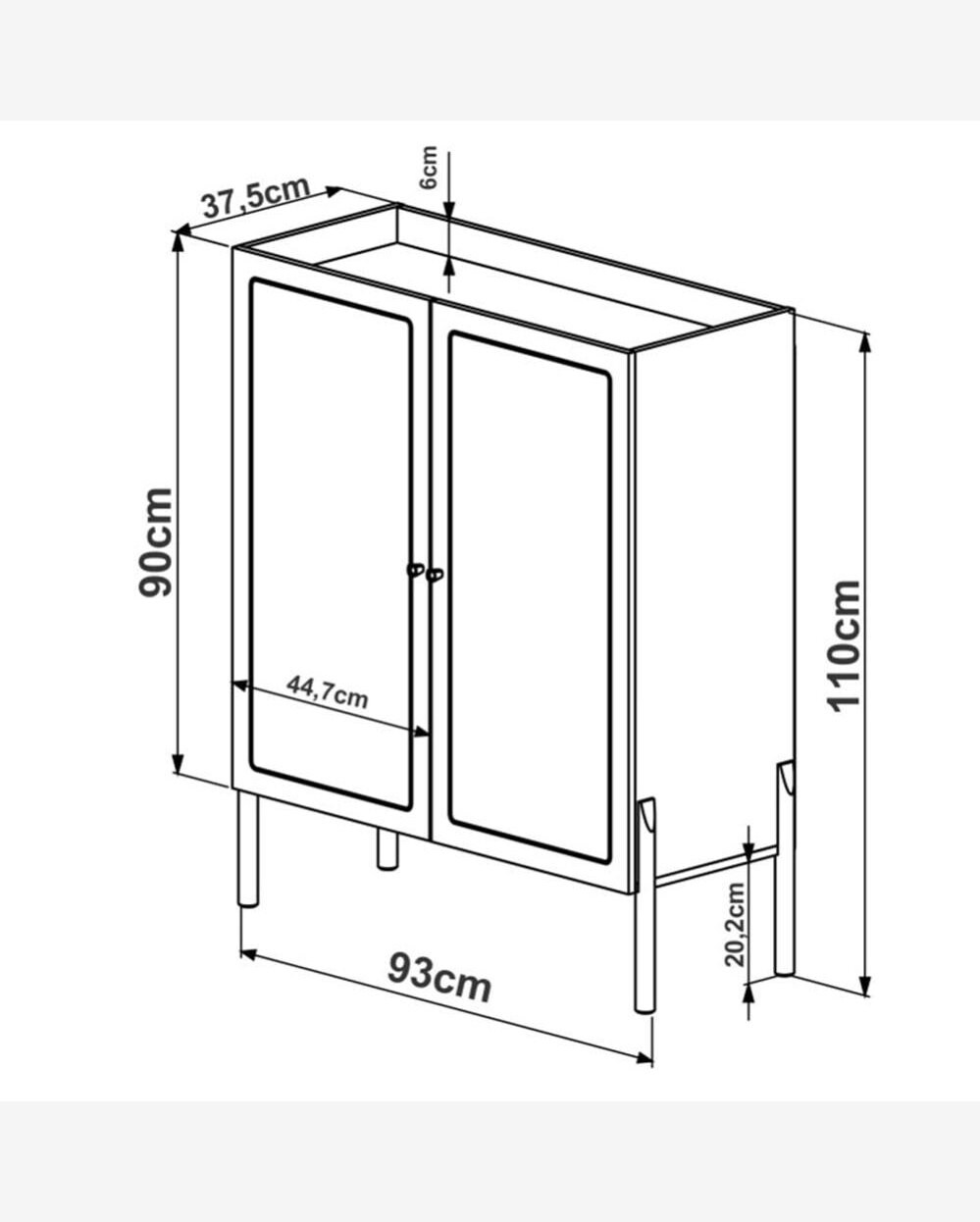 Riachuelo | Cristaleira Bar Oslo Hanover Com Tela Sintética Pés Madeira ...
