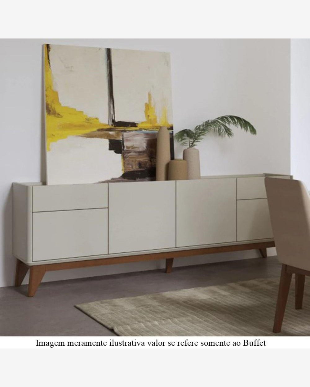 Riachuelo | Buffet Float Tampo Off White Fosco Base Natural 1,80cm - 70360