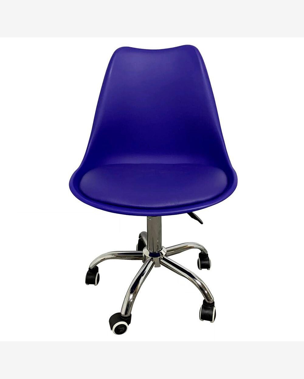 Riachuelo | Kit 02 Cadeiras Chicago PU Azul Base Cromada Rodízio - 76381