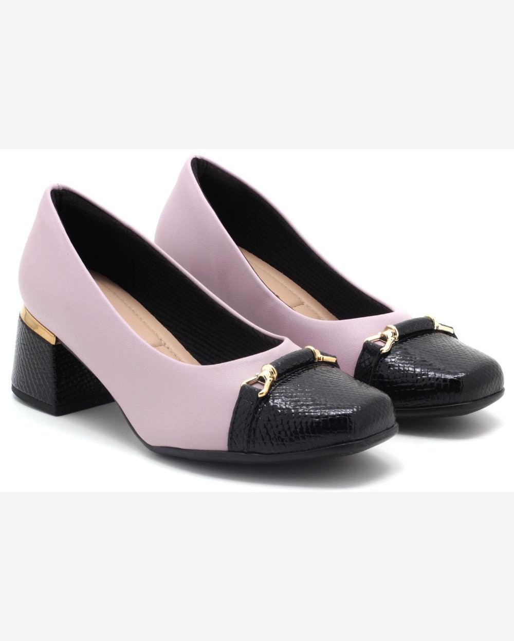 Riachuelo | SCARPIN PICCADILLY SALTO BLOCO BICO VERNIZ LILAS 748010-1