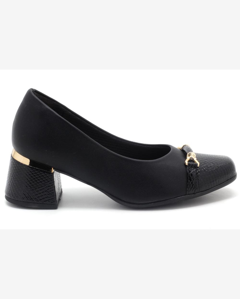 Riachuelo | SCARPIN PICCADILLY SALTO BLOCO BICO VERNIZ PRETO 748010-3