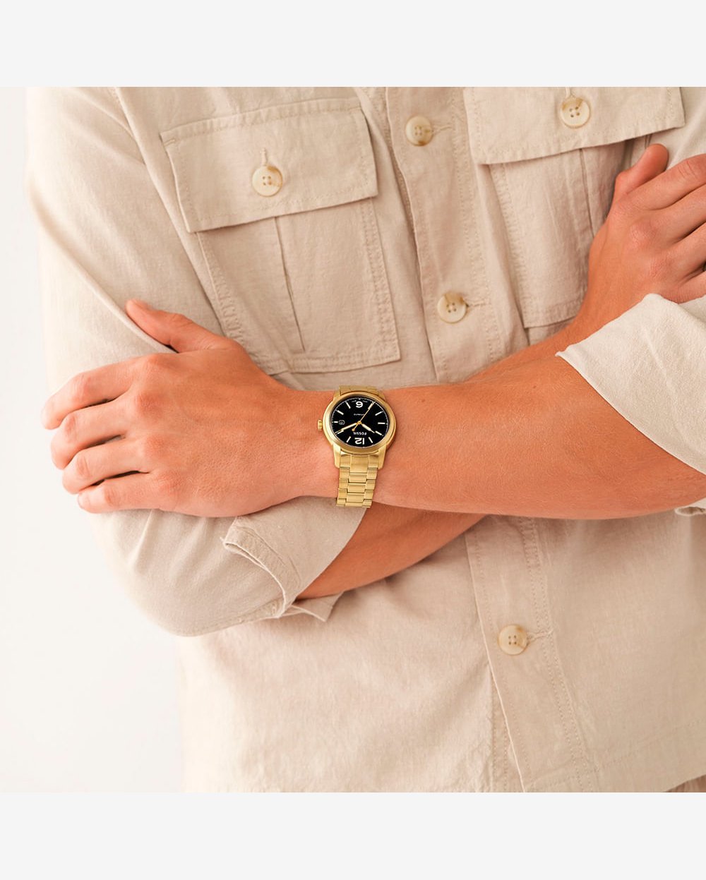 Riachuelo | Relógio Fossil Masculino Heritage Dourado - ME3232/1DN