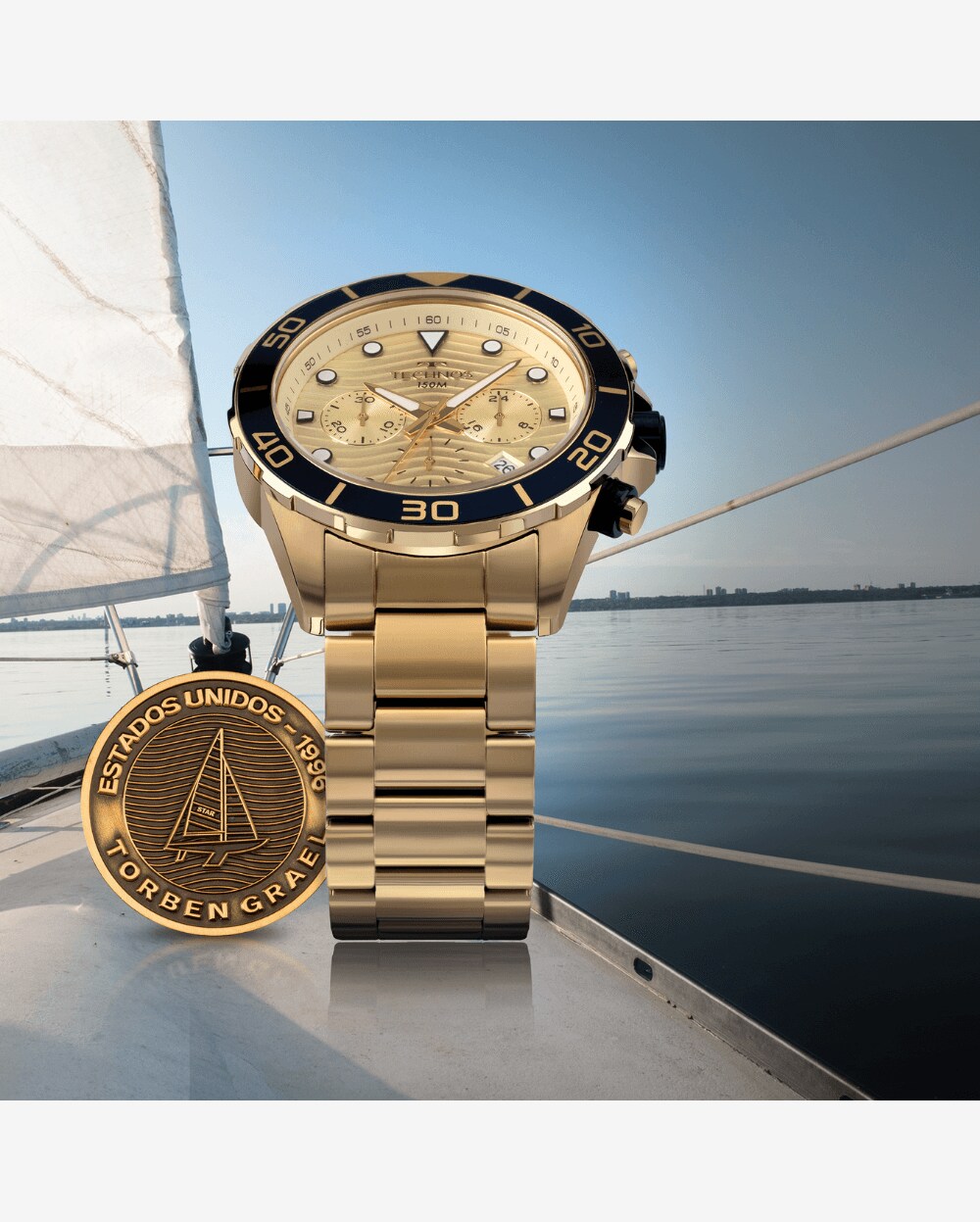 Riachuelo | Kit Technos Masculino Acqua Dourado Edição Especial Torben ...