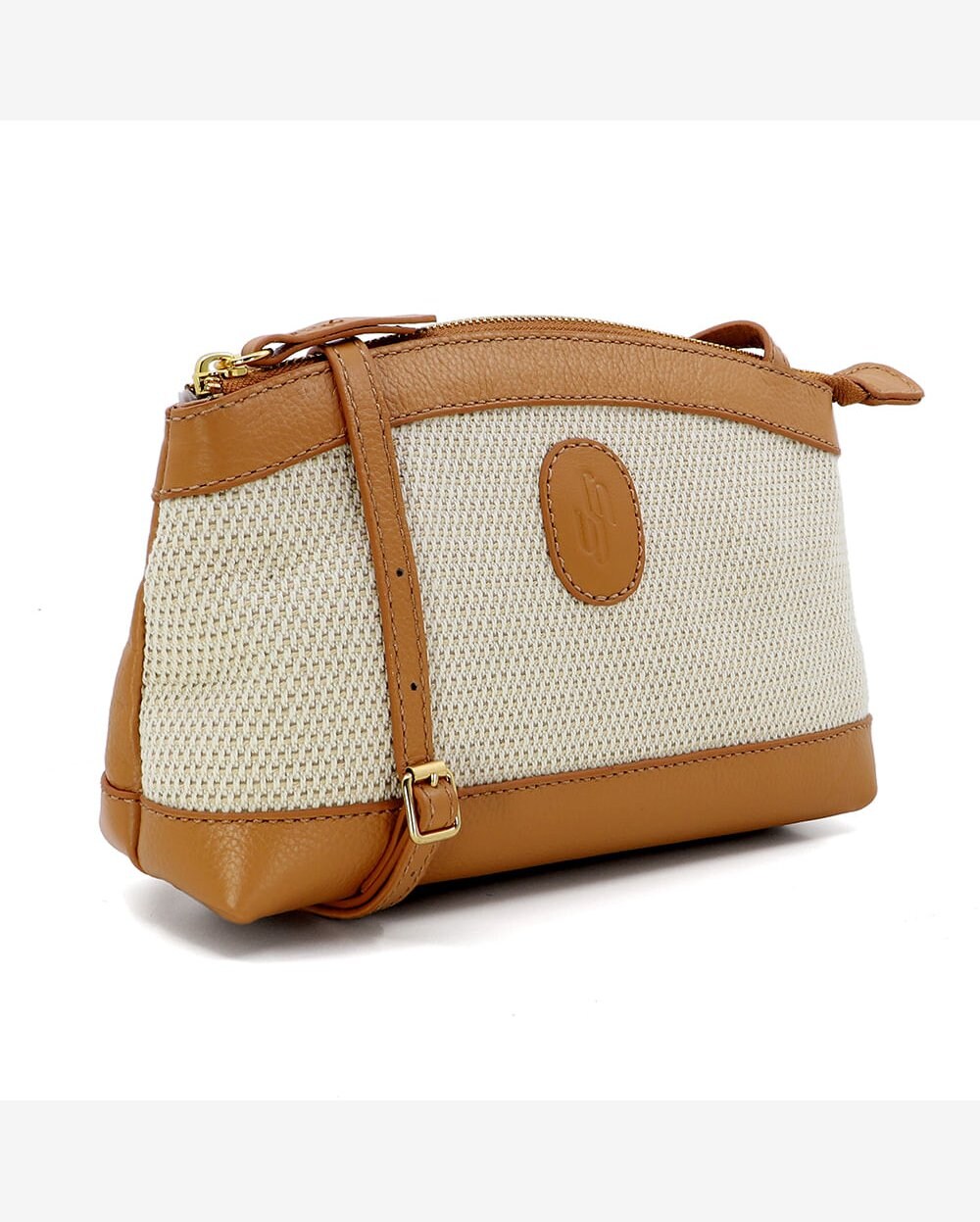 Riachuelo | Bolsa Tiracolo Couro Marrom Tecido