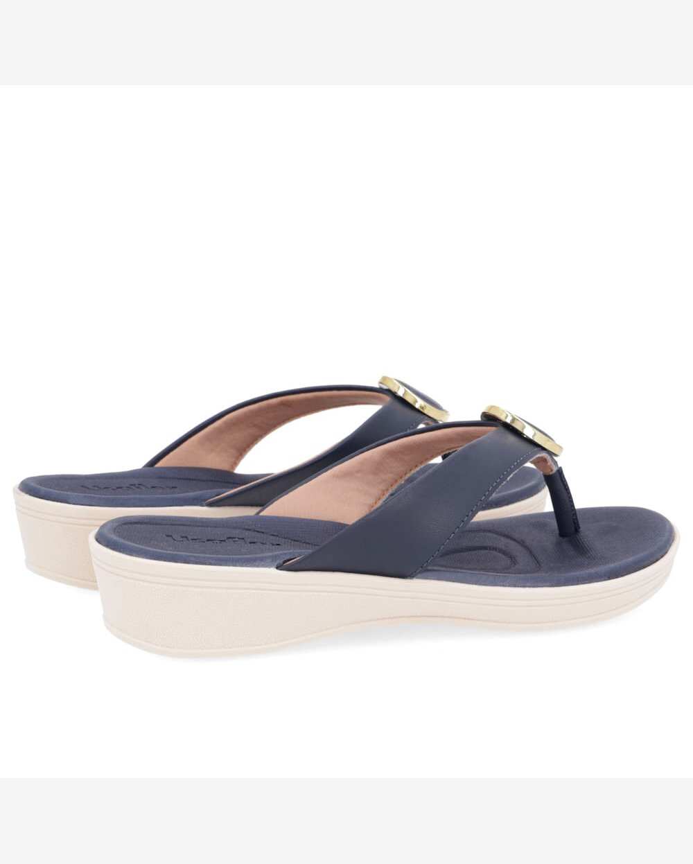 Riachuelo | Chinelo Salto Plataforma Couro Azul