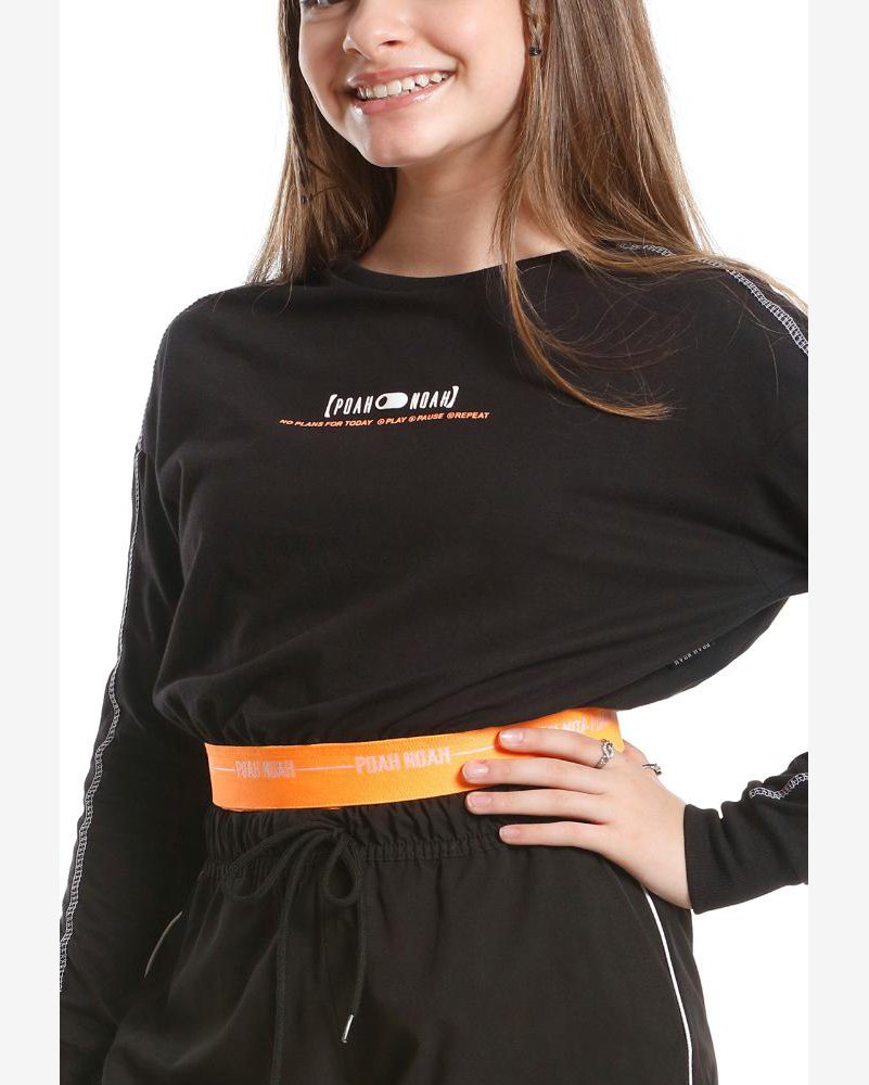 Riachuelo | Cropped Infantil Preto Poah Noah