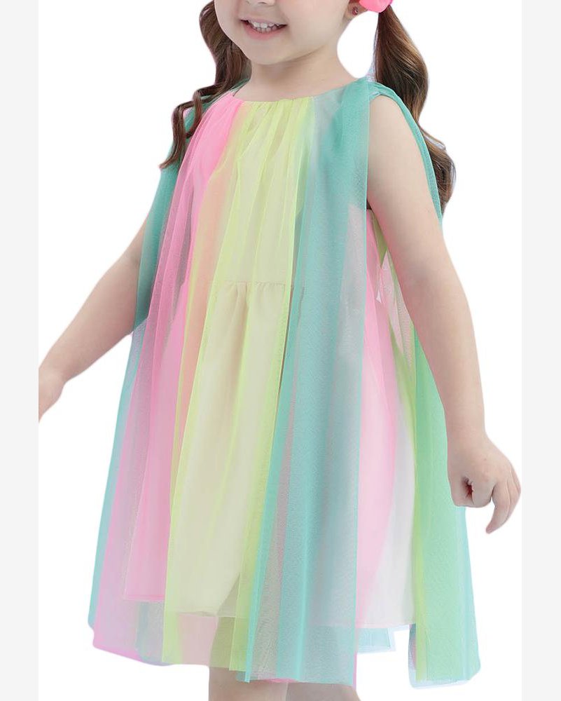 Riachuelo | Vestido Moderno Tule Colors Laço Mon Sucre