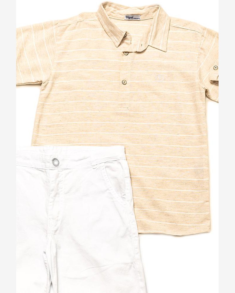 Riachuelo | Conjunto Polo bermuda Infantil Branca Vigat