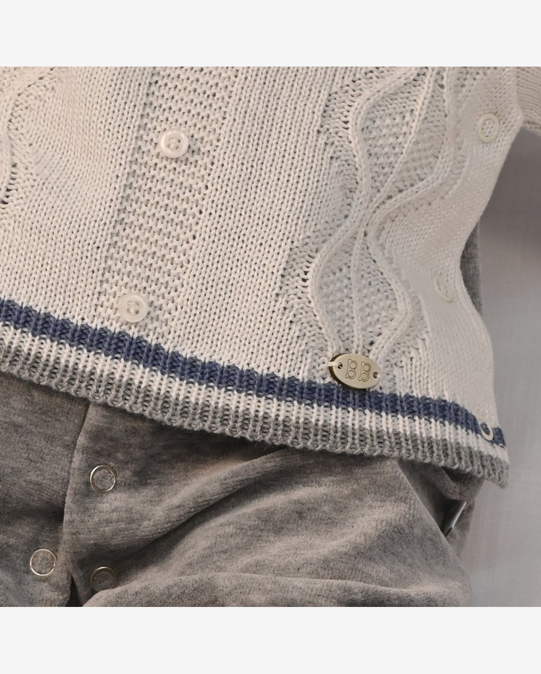 Riachuelo | Macacão tricot Ryan Cinza Plush Beth Bebê