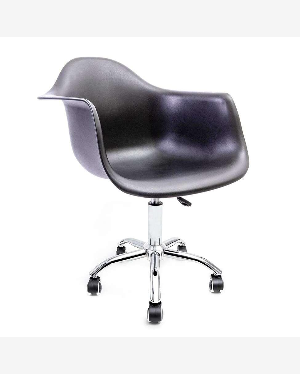 Riachuelo | Cadeira com Braços Eames Preta com Office Cromada