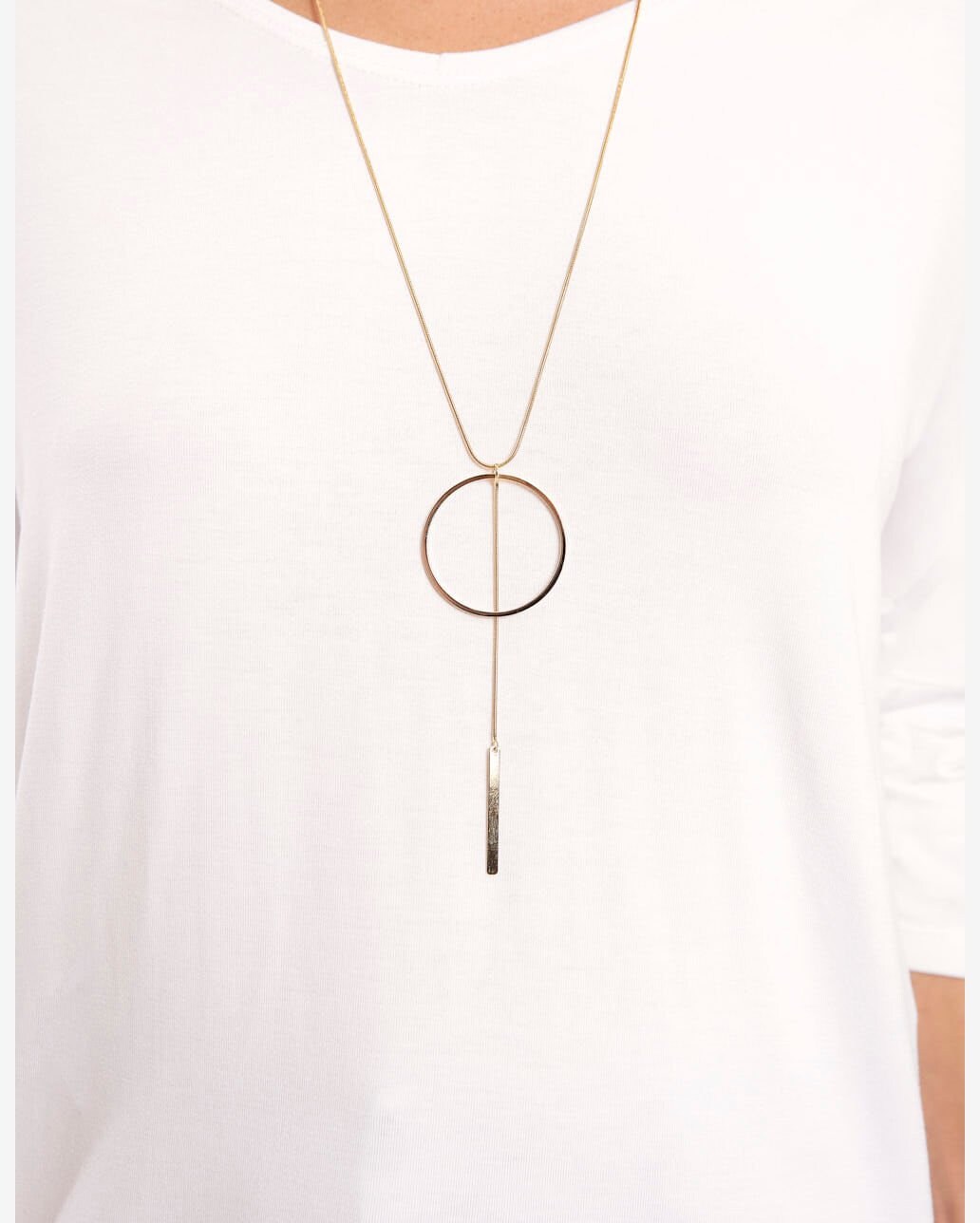 Riachuelo | Colar Argola Metal e Fio Corrente - Dourado