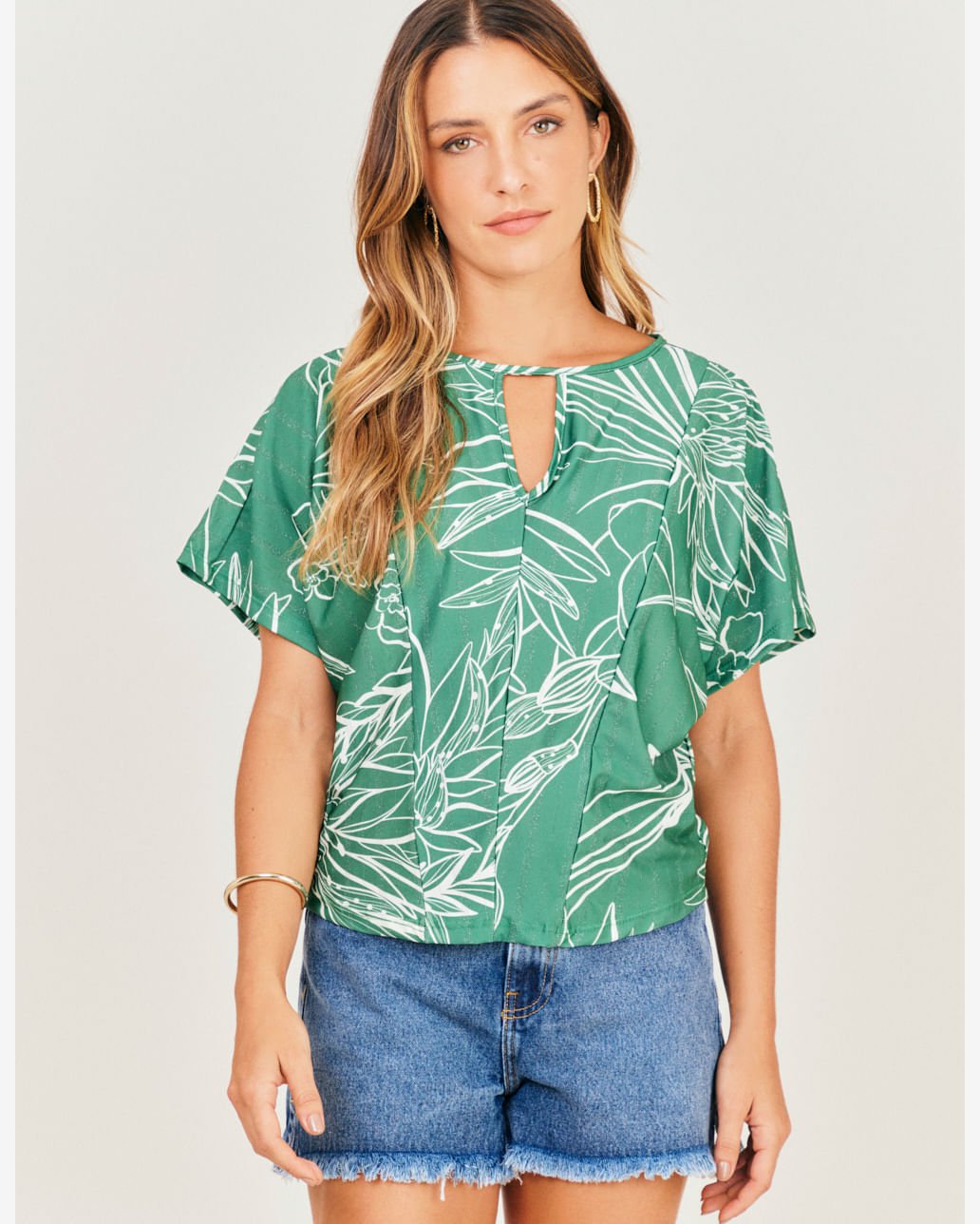 Riachuelo | Blusa Estampada Gretcha - Verde Oliva