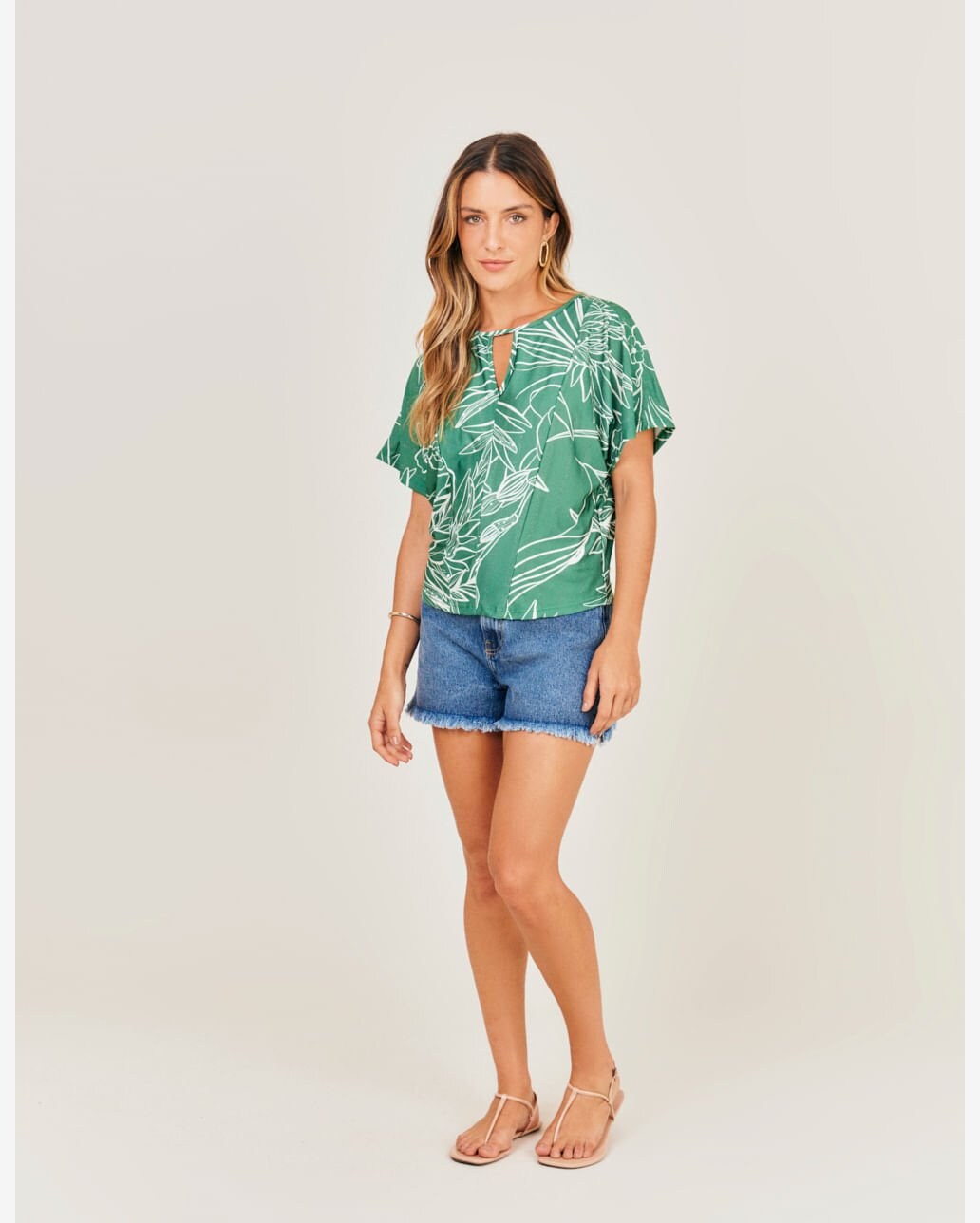 Riachuelo | Blusa Estampada Gretcha - Verde Oliva
