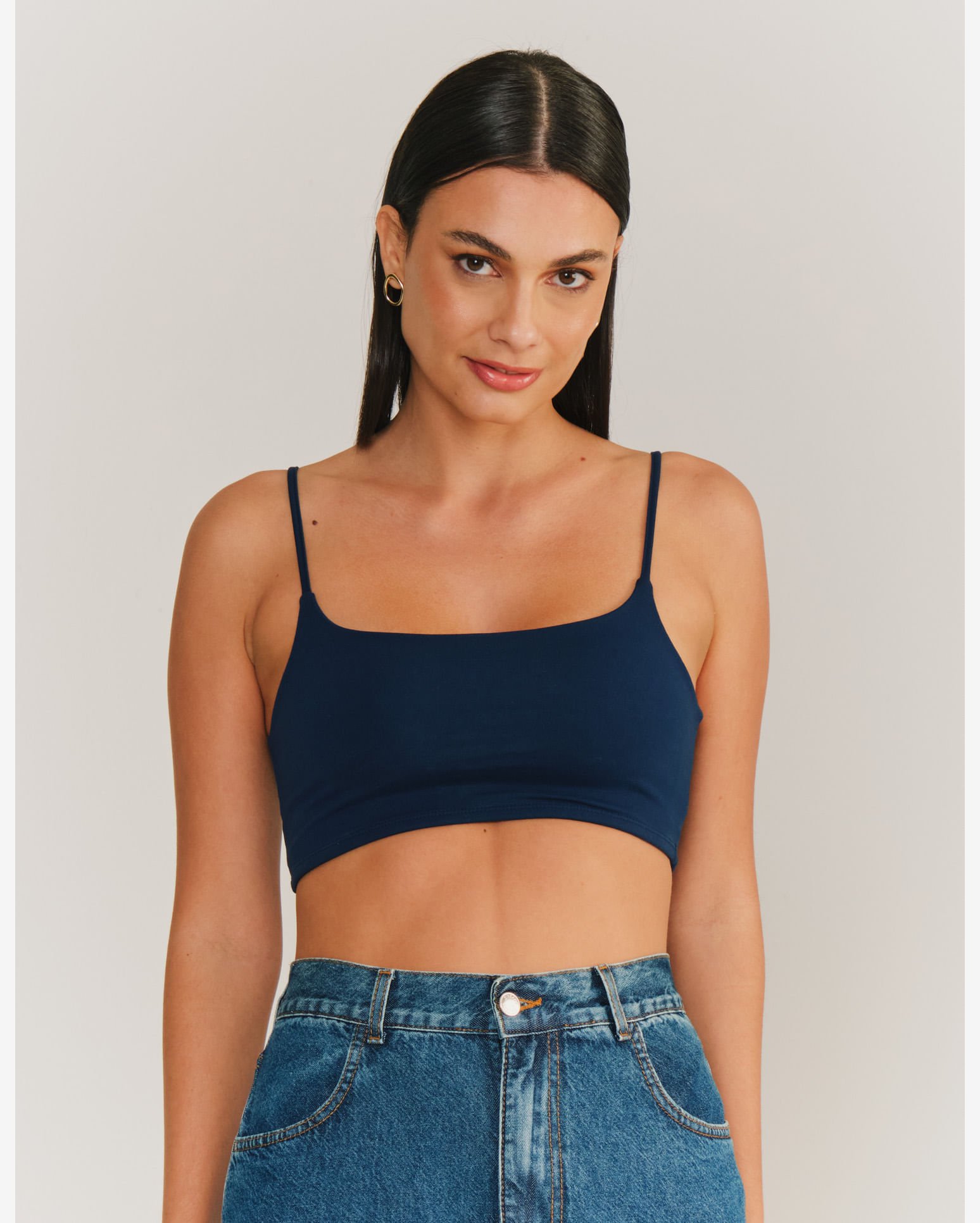 Riachuelo | Top Faixa Basic Color - Azul Marinho