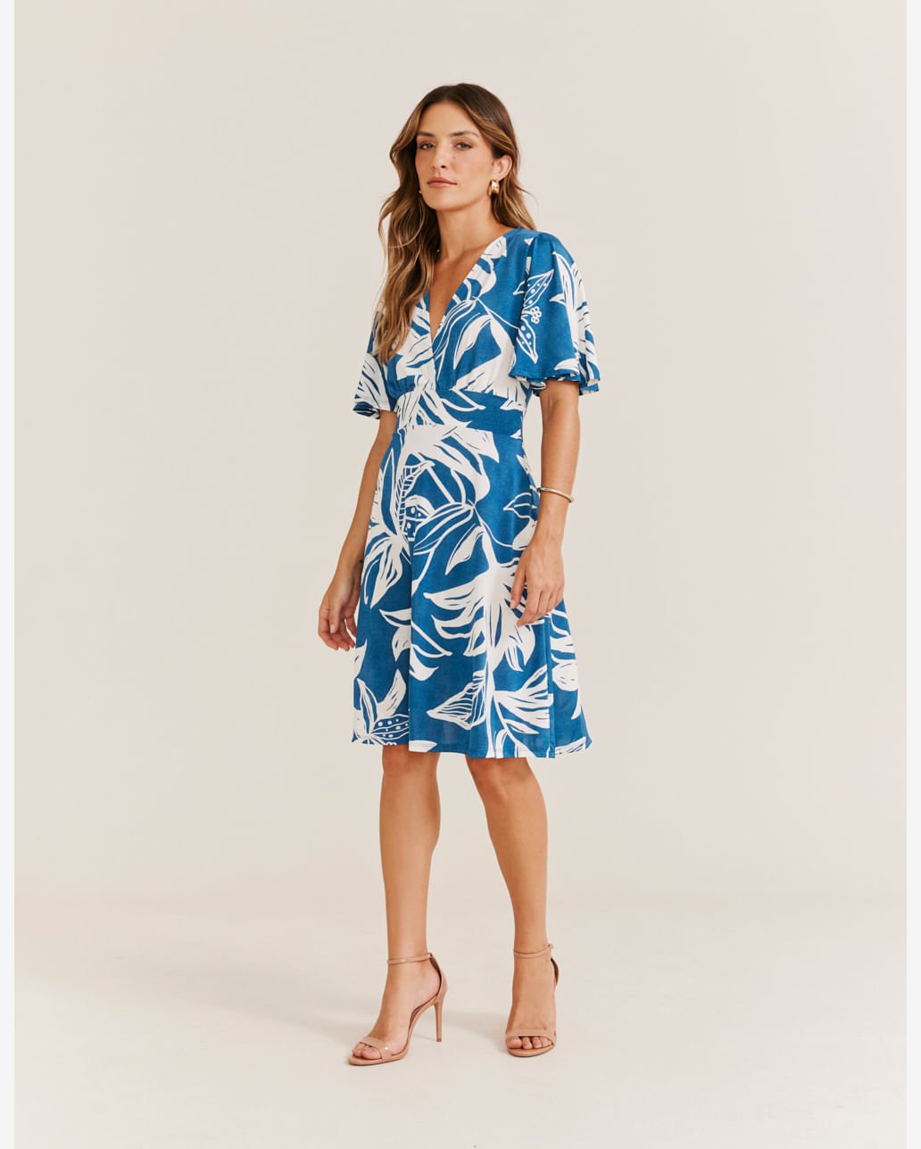 Riachuelo | Vestido Curto Estampado Márcia - Blue Ocean