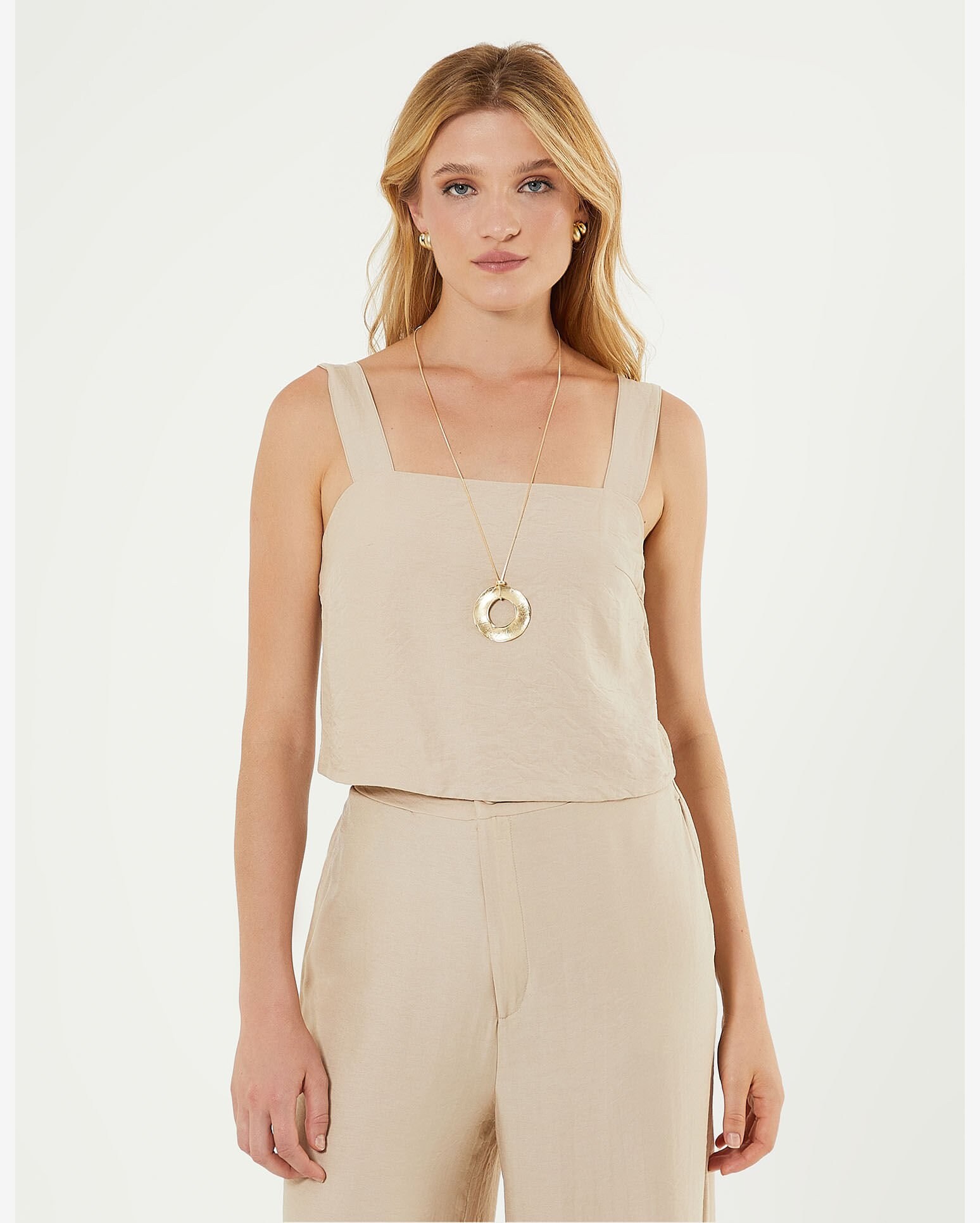 Riachuelo | Top Cropped Crepe - Areia