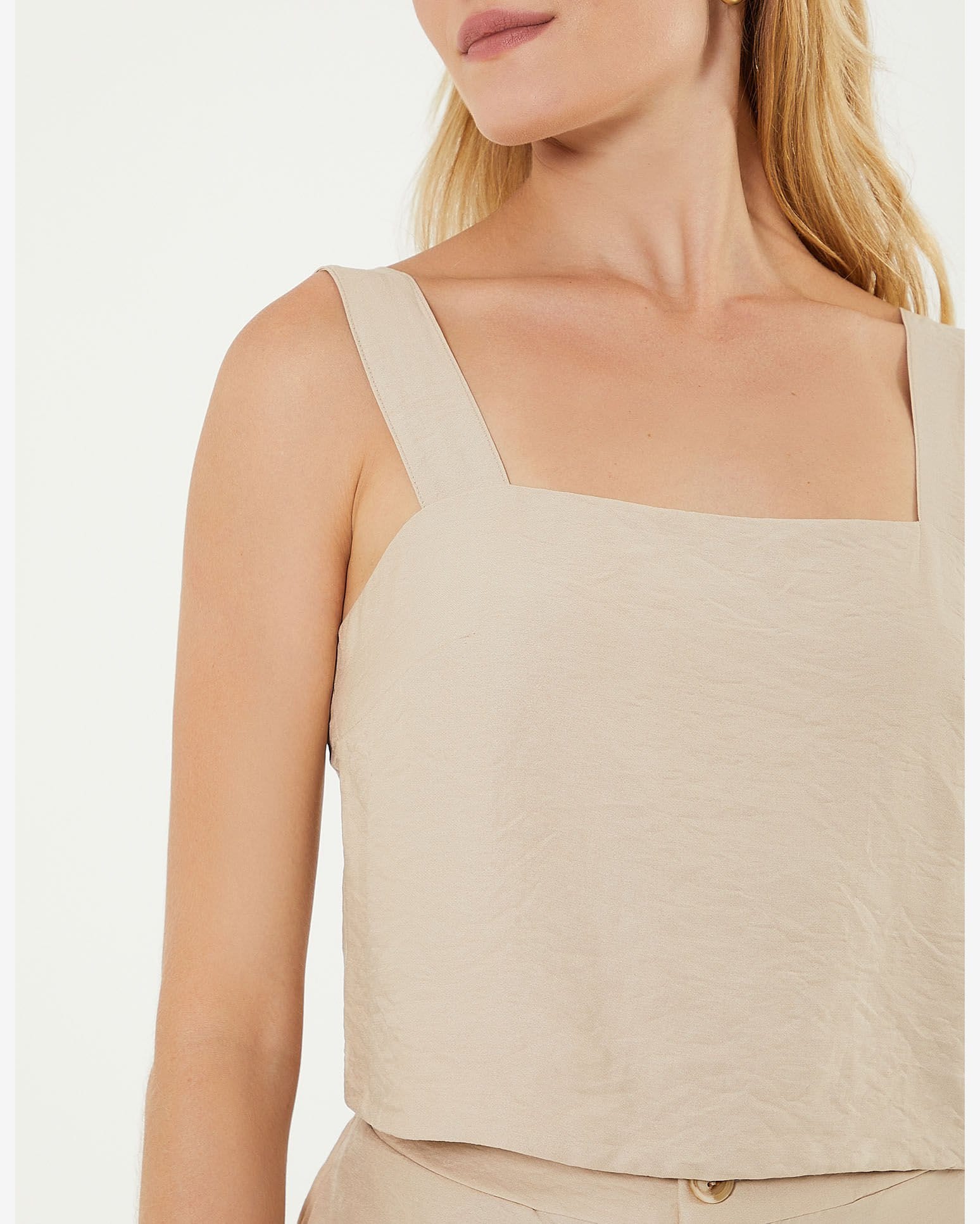 Riachuelo | Top Cropped Crepe - Areia